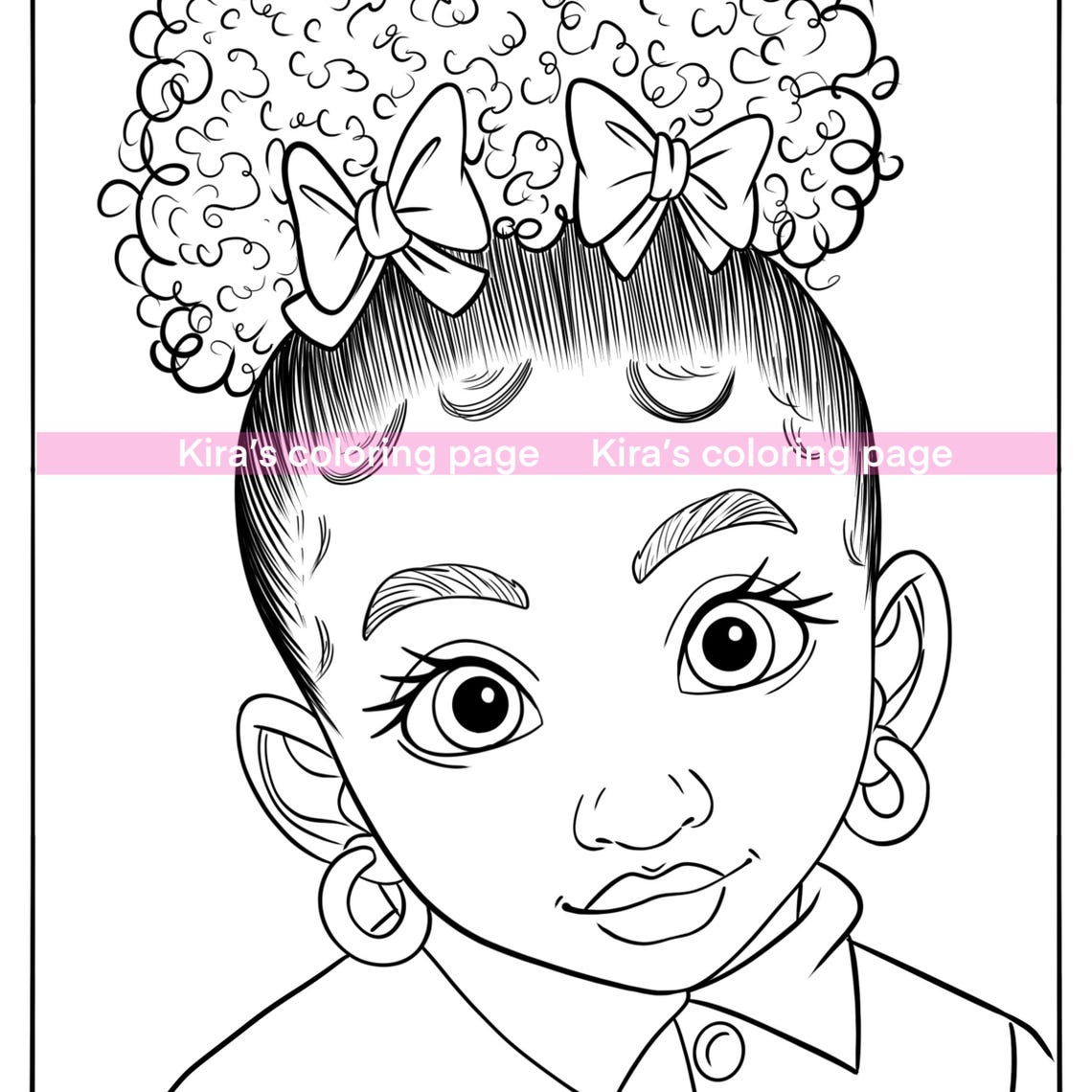 Afro Girl Coloring Page, Little Black Girl Coloring Page | Instant Pdf ...
