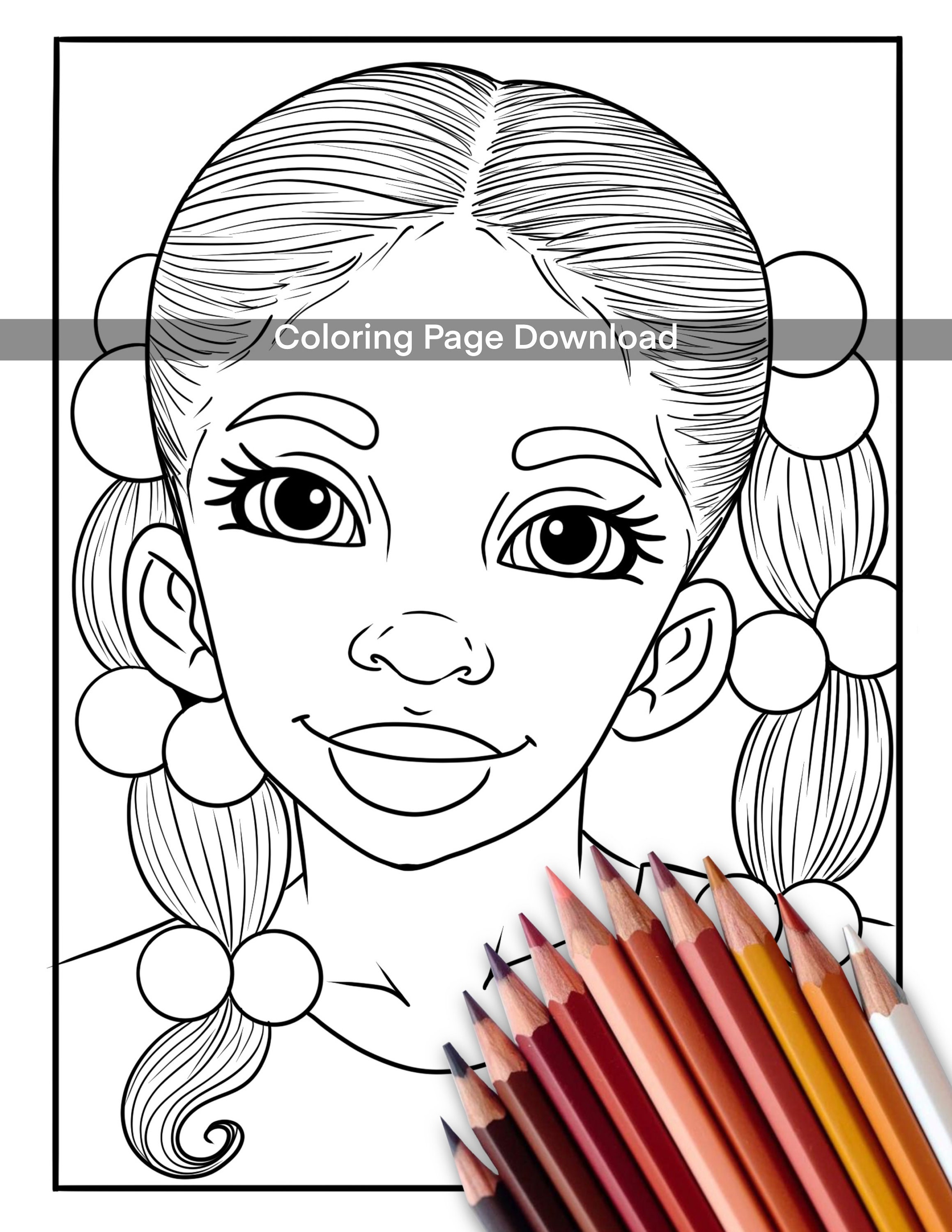Afro Girl Coloring Page, Coloring Page for Kids| Kids Coloring Page ...