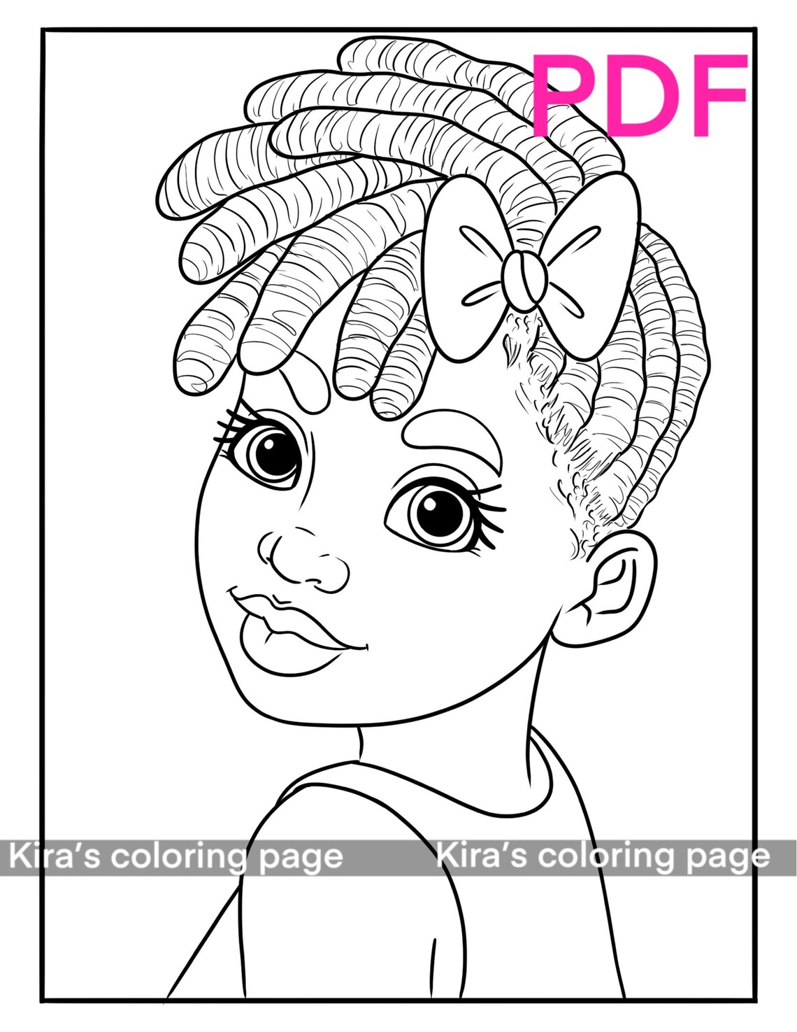 Afro Girl Coloring Page, Coloring Page for Black Girls| Hairstyle ...