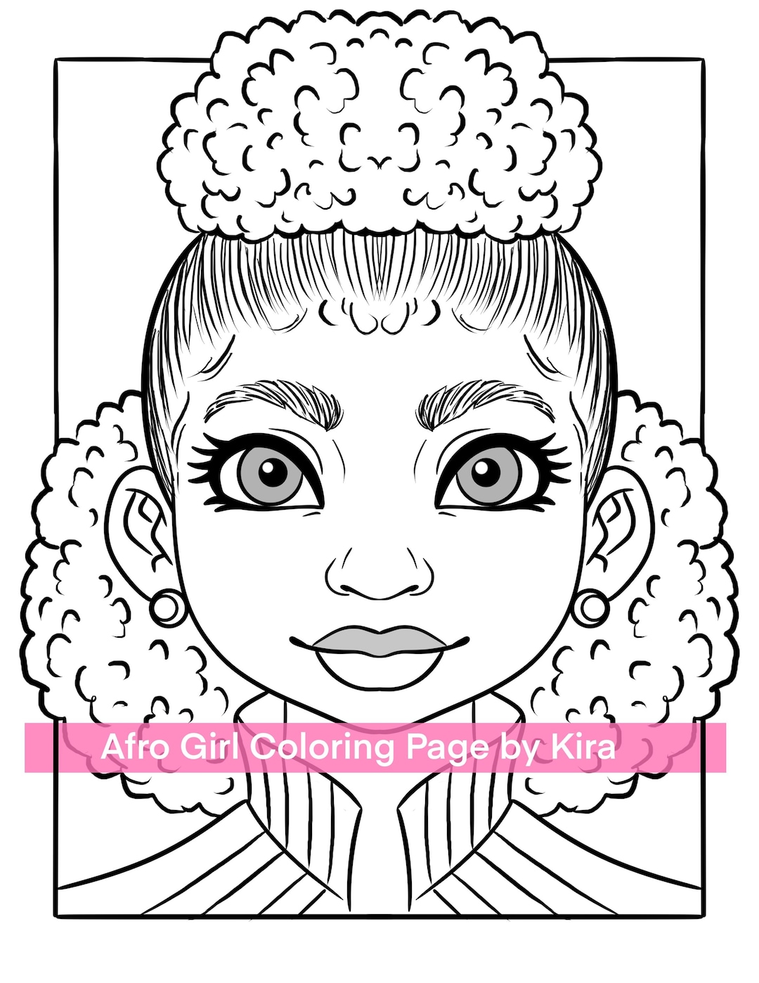 Afro Girl Coloring Page | Black Girls Hairstyle - Etsy