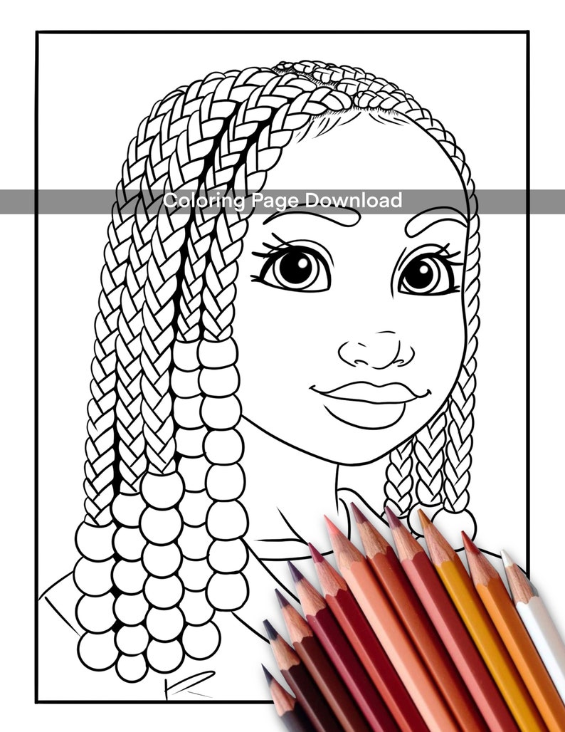 Black Girl Coloring Pages, Black Hair Coloring Book, Natural Hairstyles ...