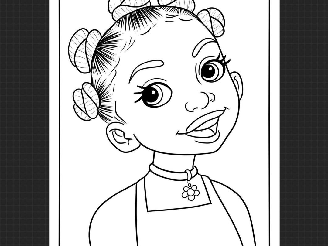 Coloring Page for Kids| Afro Girl Coloring Page | Black Girl Hairstyle ...