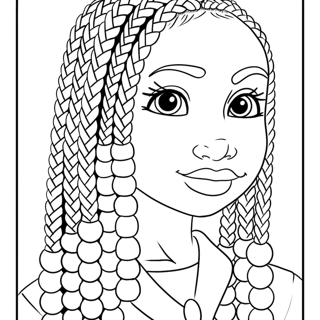 Black Girl Hairstyle Coloring Page Coloring Page for Black Girls pdf - Etsy