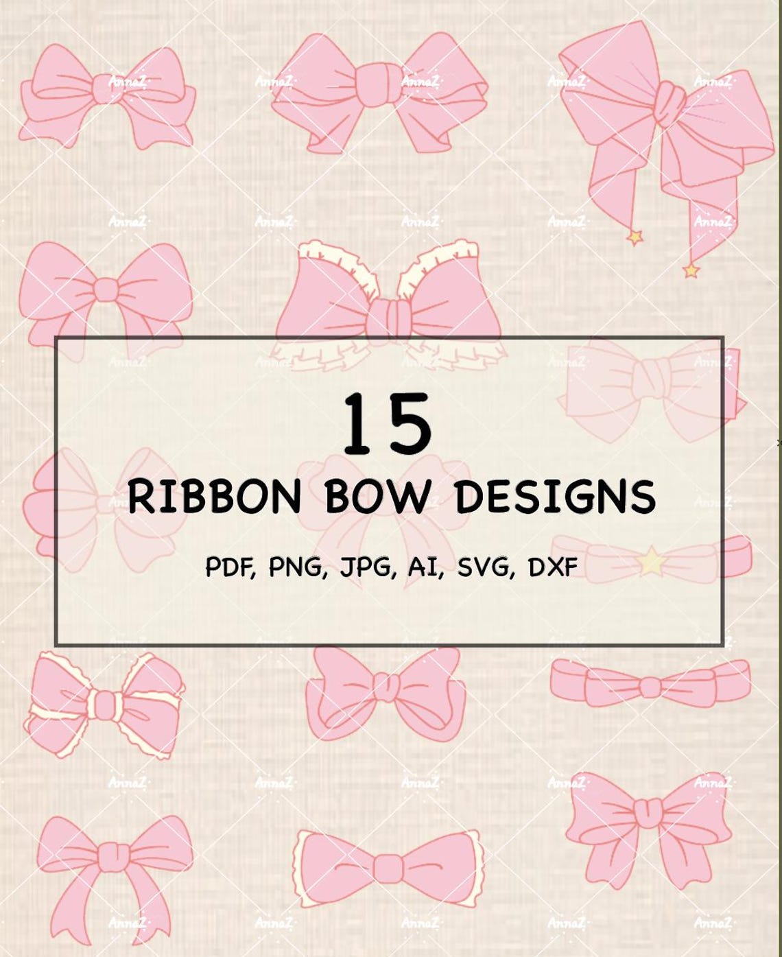 Ribbon Bow SVG Bundle, PNG, PDF Bow, Pink, Black Hair Bow Svg,coquette ...