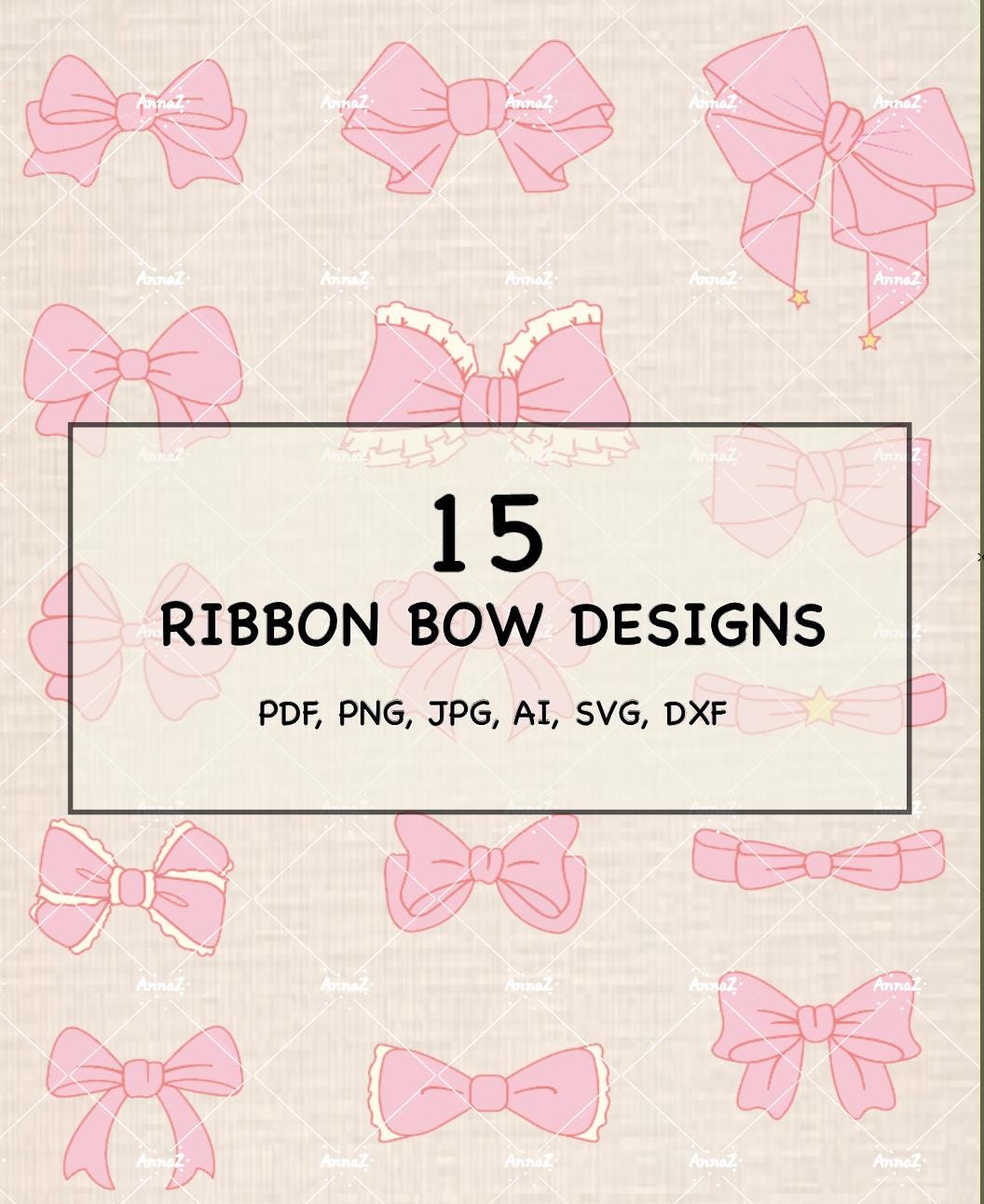 Ribbon Bow SVG Bundle, PNG, PDF Bow, Pink, Black Hair Bow Svg,coquette ...