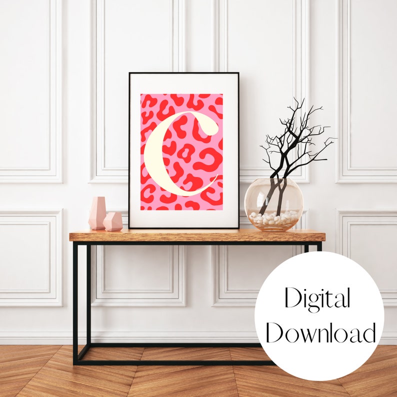 Preppy Wall Art. Initial Wall Art. Cheetah Print Wall Art. - Etsy