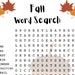 Fall Word Search Puzzle With Answer Sheet| Autumn Word Search Seasonal ...