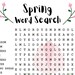 Spring Word Search Puzzle With Answer Sheet| Seasonal Games| Seasonal ...