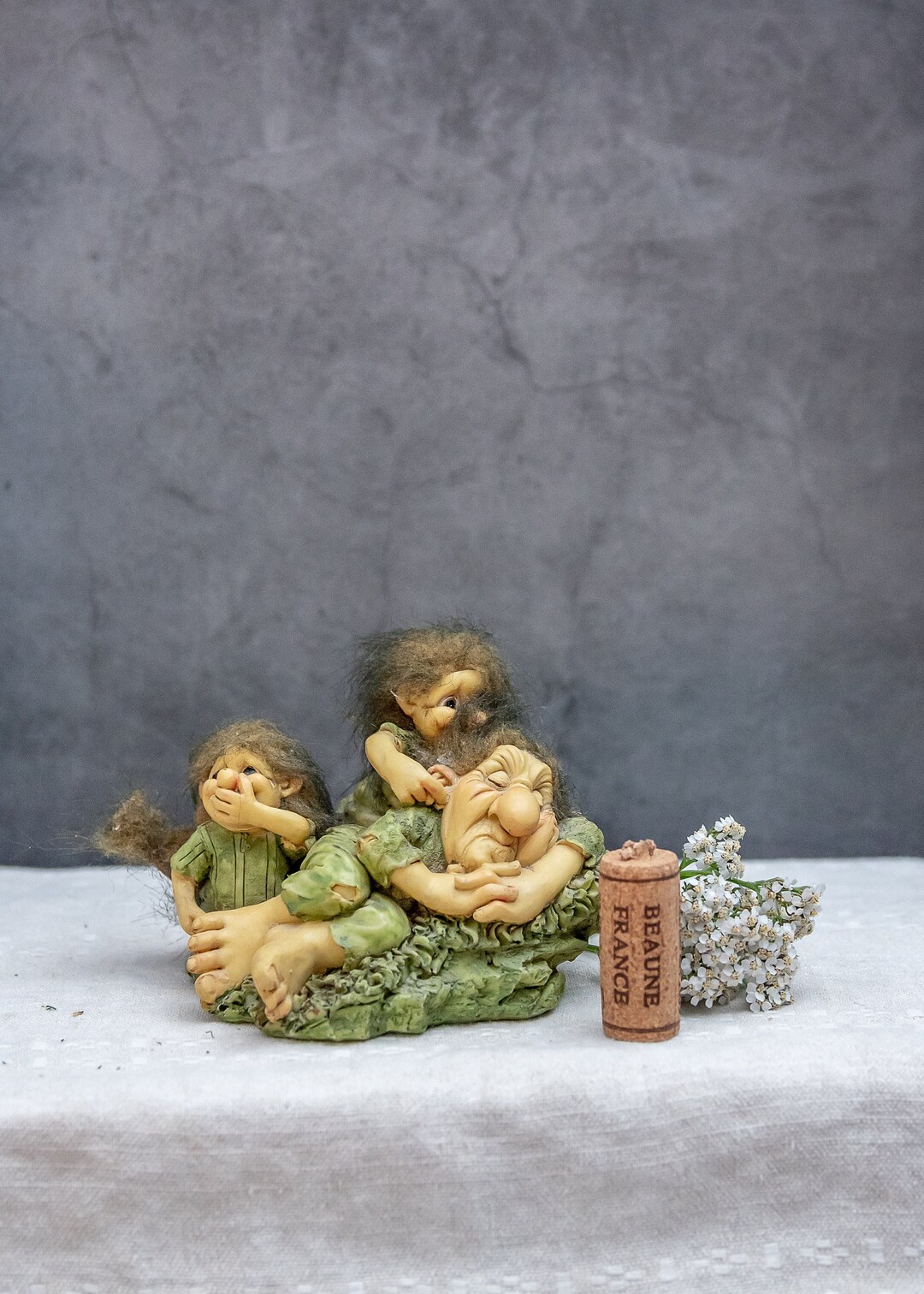 RARE Vintage Troll Family Figurine Funny Collectible Scandinavian Fairy ...