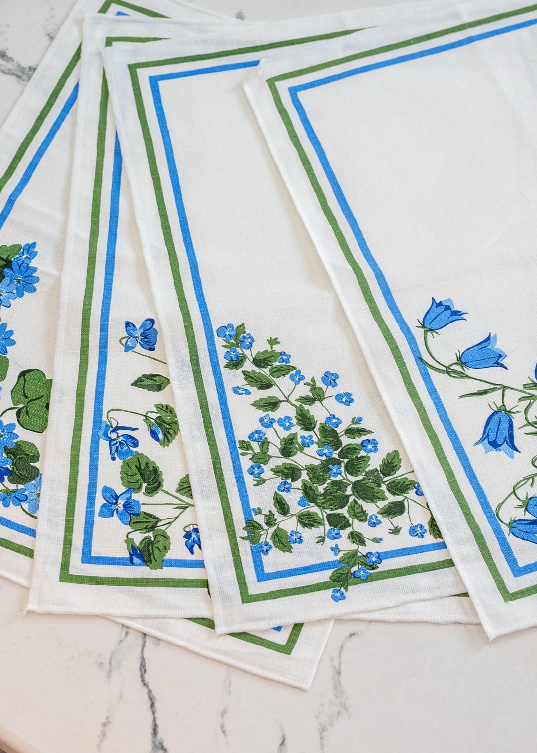 Retro Vintage Norwegian Table Runner Set of 4 Traditional Block Print ...