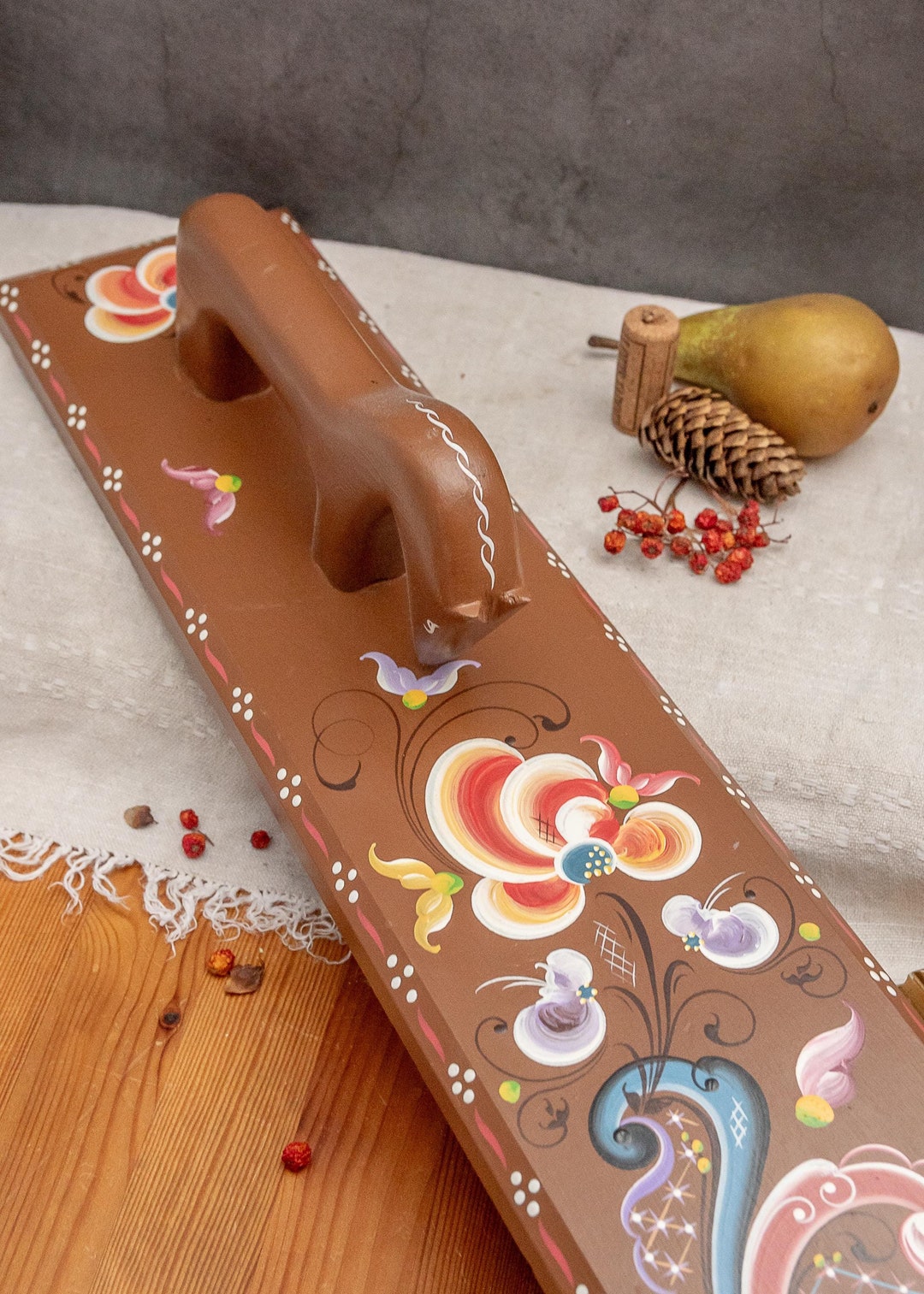 Vintage Mangle Board Norwegian Wedding Gift Handmade Folk Art ...