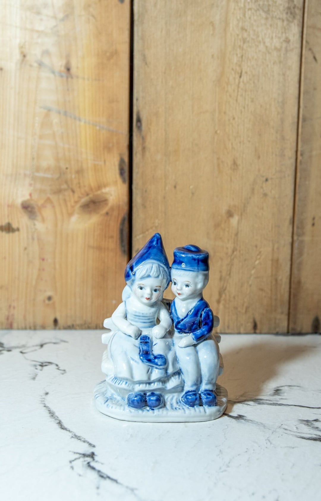 Vintage Delft Blue Figurine Couple Dutch Traditional Costume ...