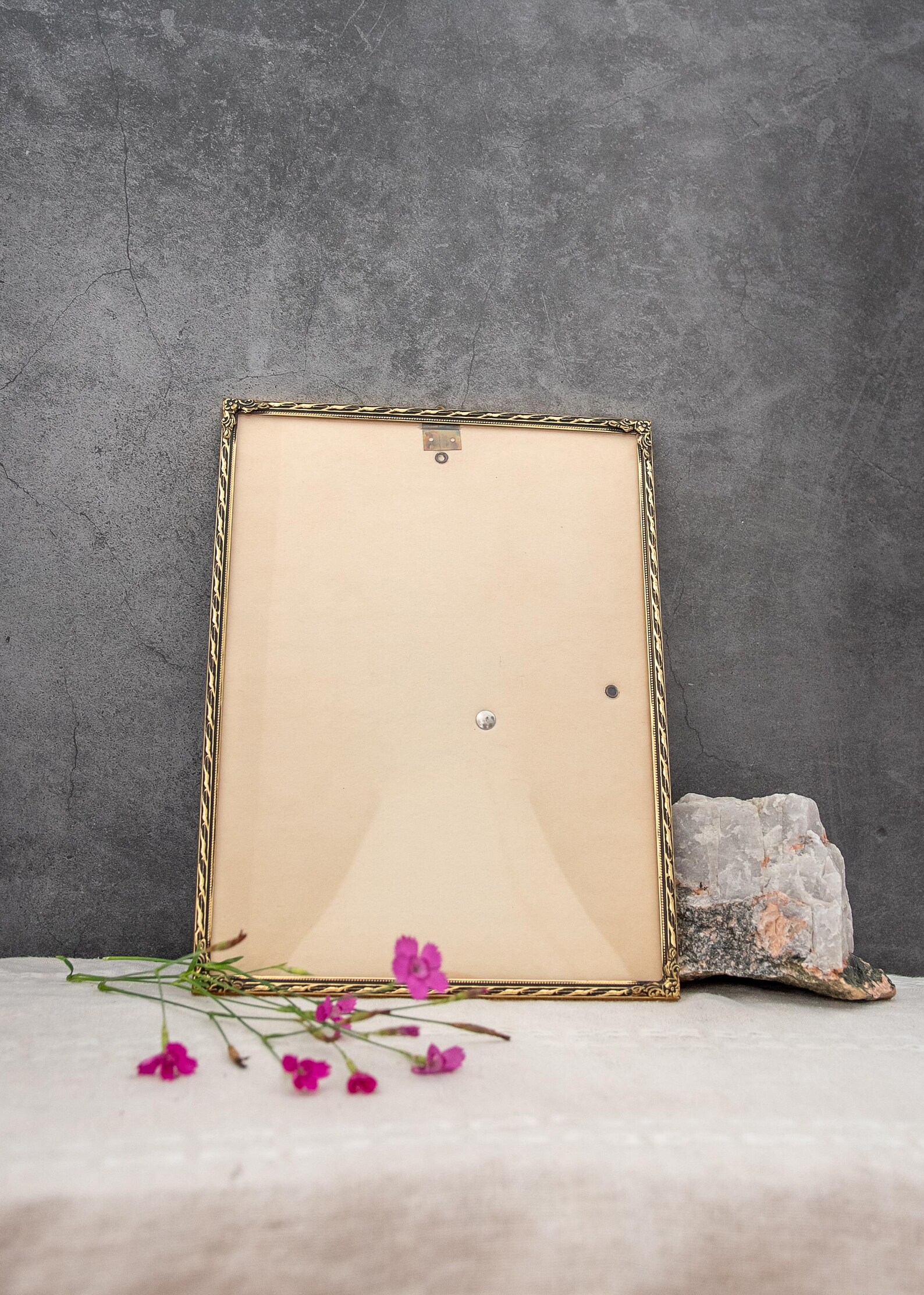 Vintage Picture Frame Brass Metal Photo Display French Style Antique ...