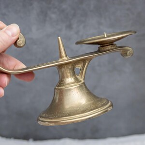 Vintage Brass Candle Taper With Handle Solid Brass Candle Holder Art ...