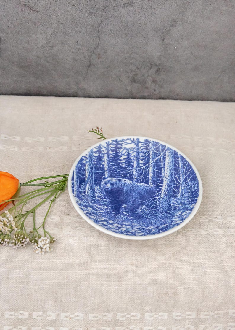 Vintage Decorative Plate Bear Wall Plate Animal Plaque Faunawall Art ...