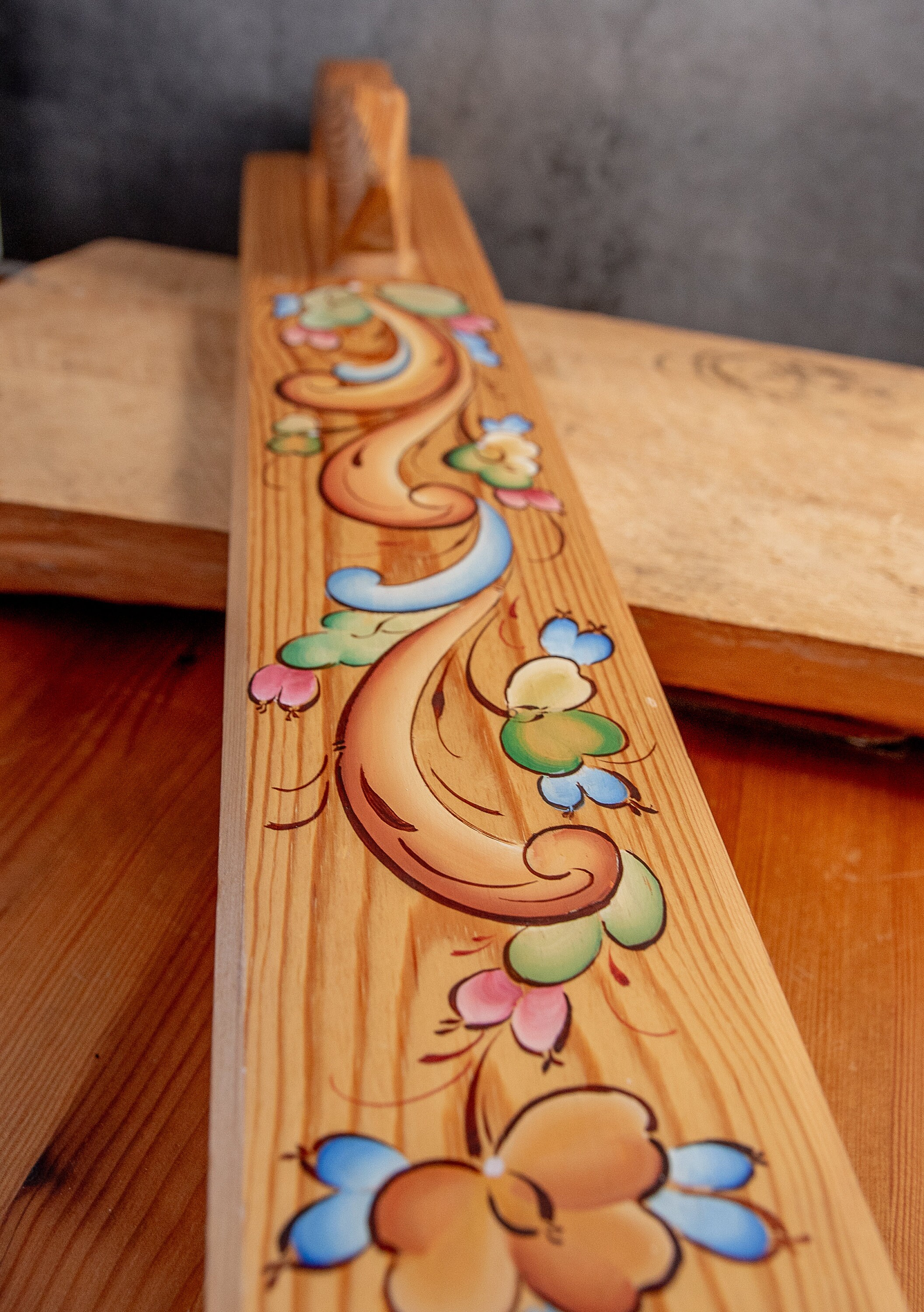 Vintage Norwegian Mangle Board Decorative Norway Rosemaling Wood Horse ...