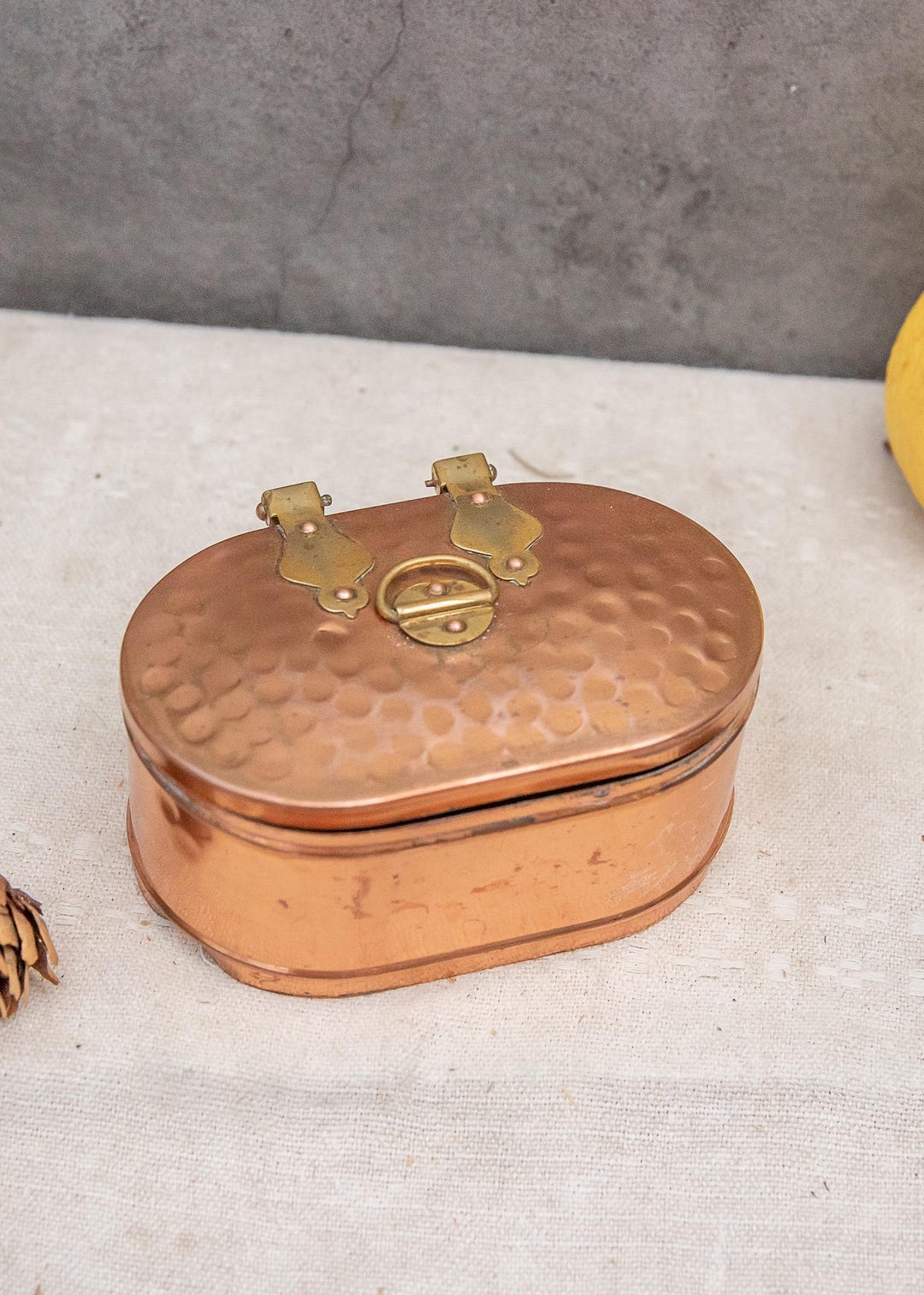 Vintage Copper Box Swedish Keepsake Box Ring Box Handmade Folk Art Bowl ...