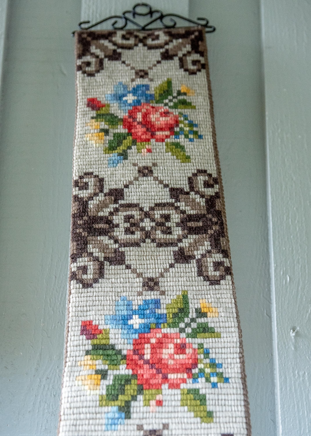 Vintage Scandin Interior Bell Pull Tapstery Woven Wall Art Long Wall ...