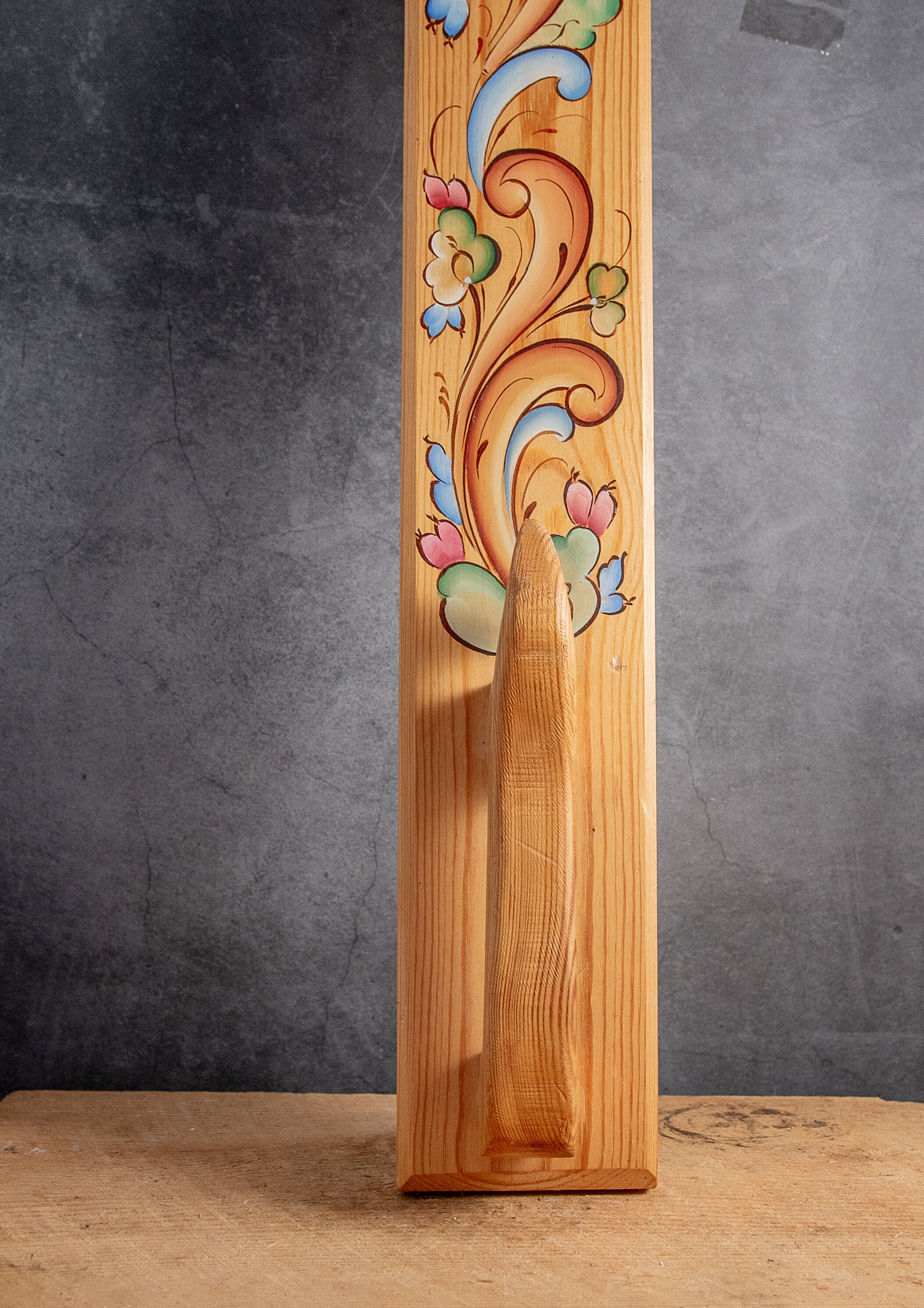 Vintage Norwegian Mangle Board Decorative Norway Rosemaling Wood Horse ...