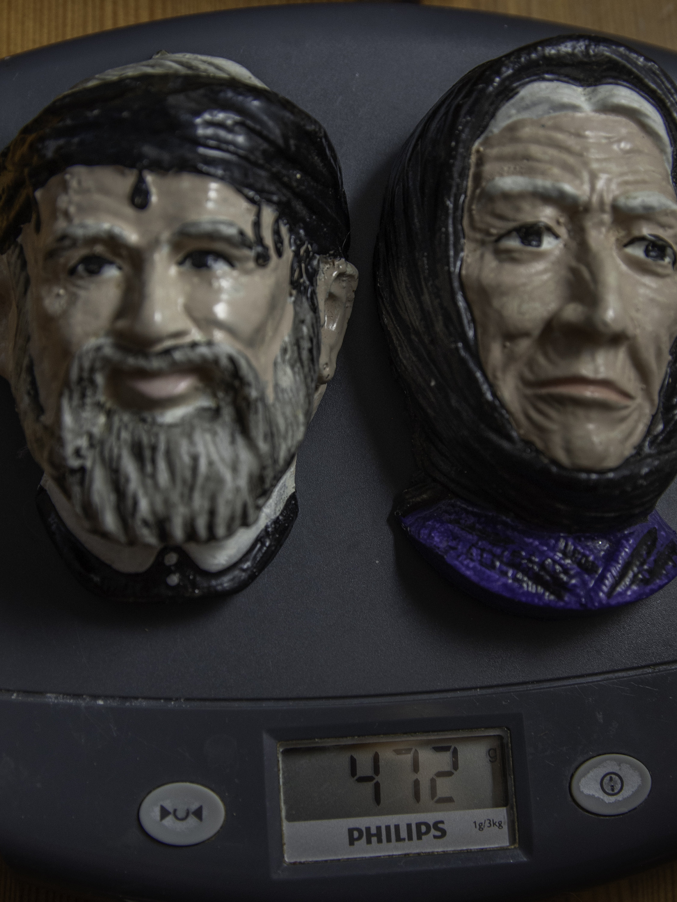 Vintage Wall Decor Plaster Chalkware Ceramic Faces Fisherman & Wife ...