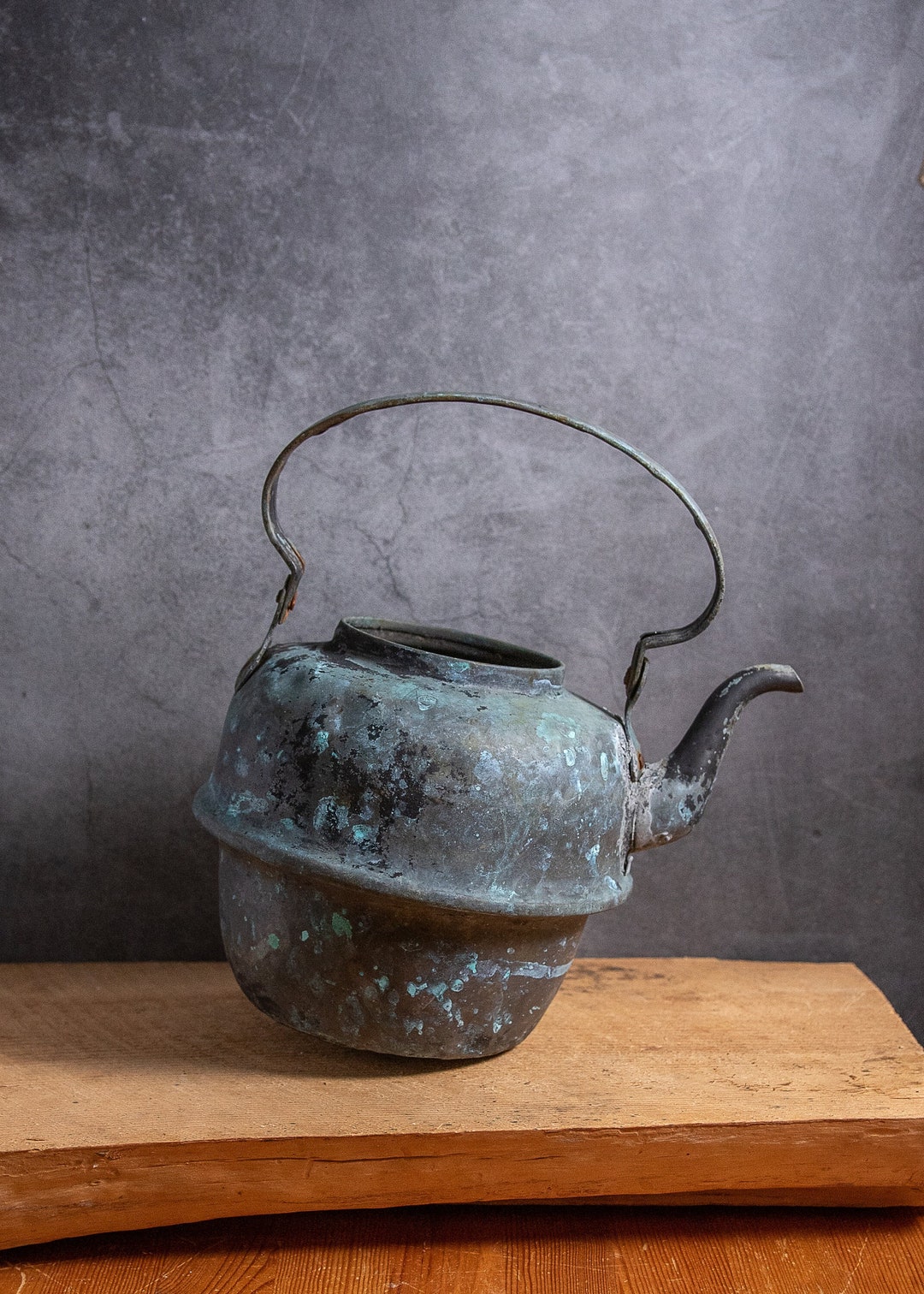 Antique Big Tea Coffee Kettle Very Old Copper Kettle Heavy Patina ...