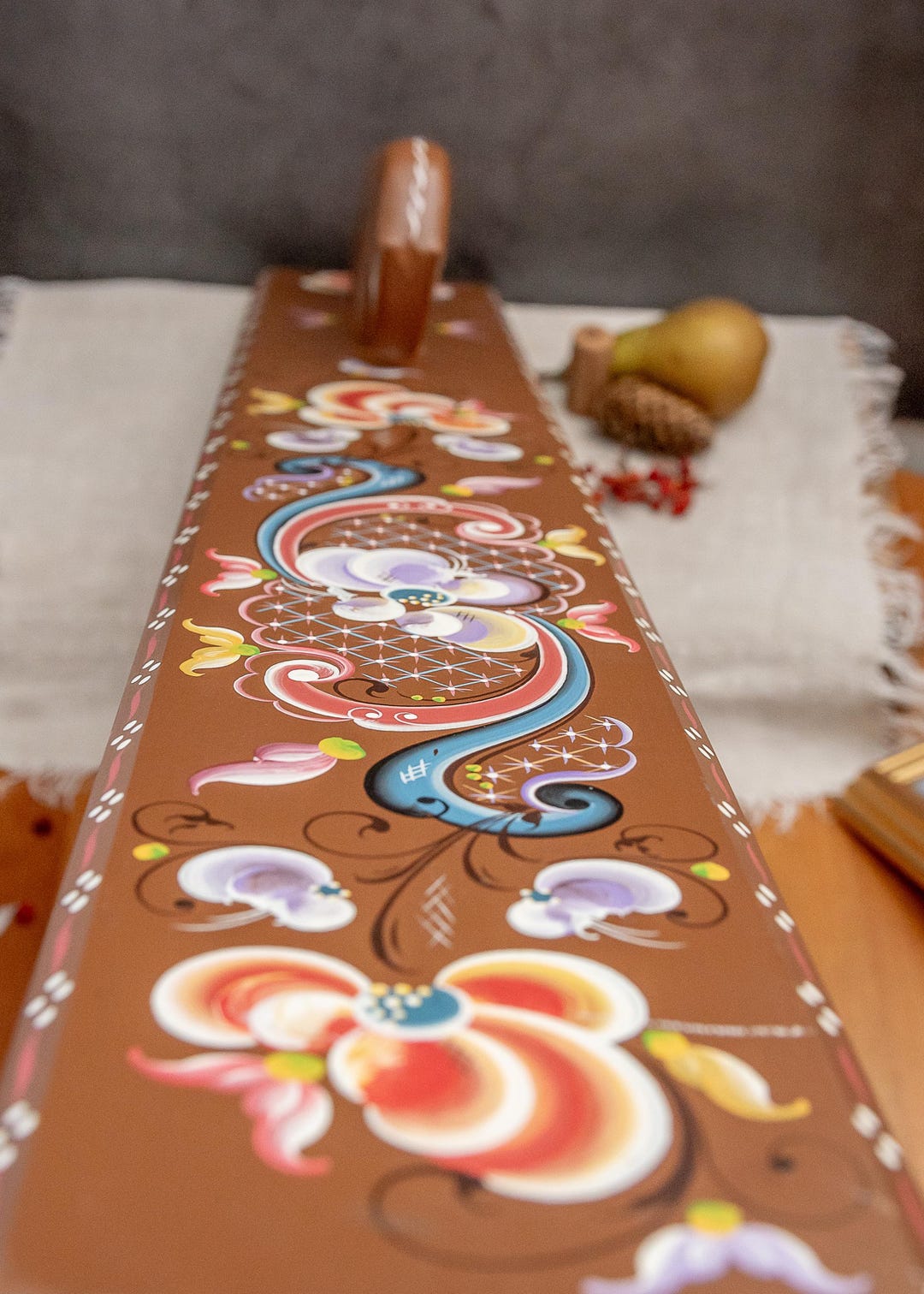 Vintage Mangle Board Nordic Wedding Gift Rustic Wall Hanging Folklore ...