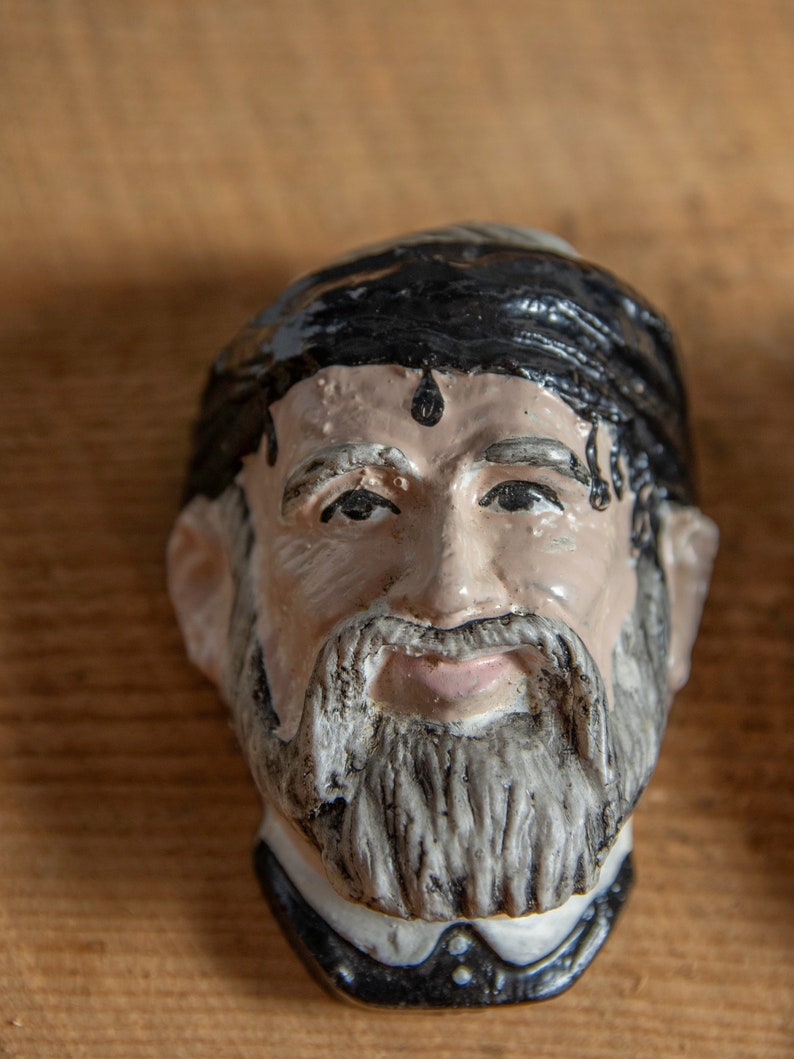 Vintage Wall Decor Plaster Chalkware Ceramic Faces Fisherman & Wife ...