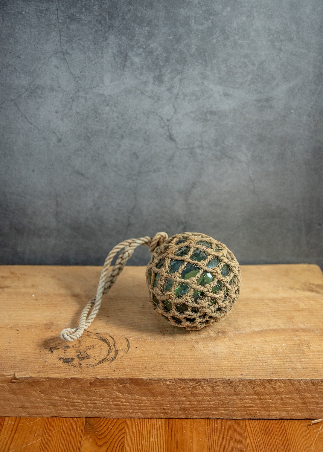 Antique Fishing Float With Net Random Norwegian Handcrafted Glass Float ...