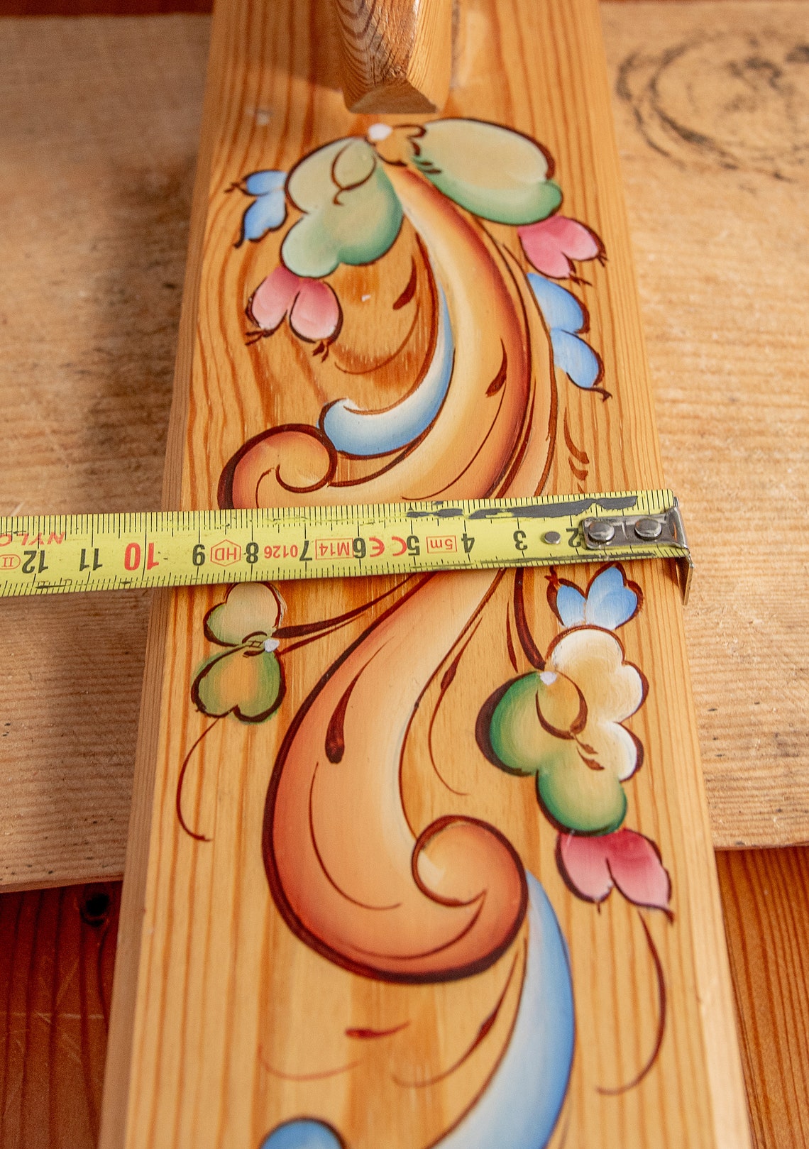 Vintage Norwegian Mangle Board Decorative Norway Rosemaling Wood Horse ...