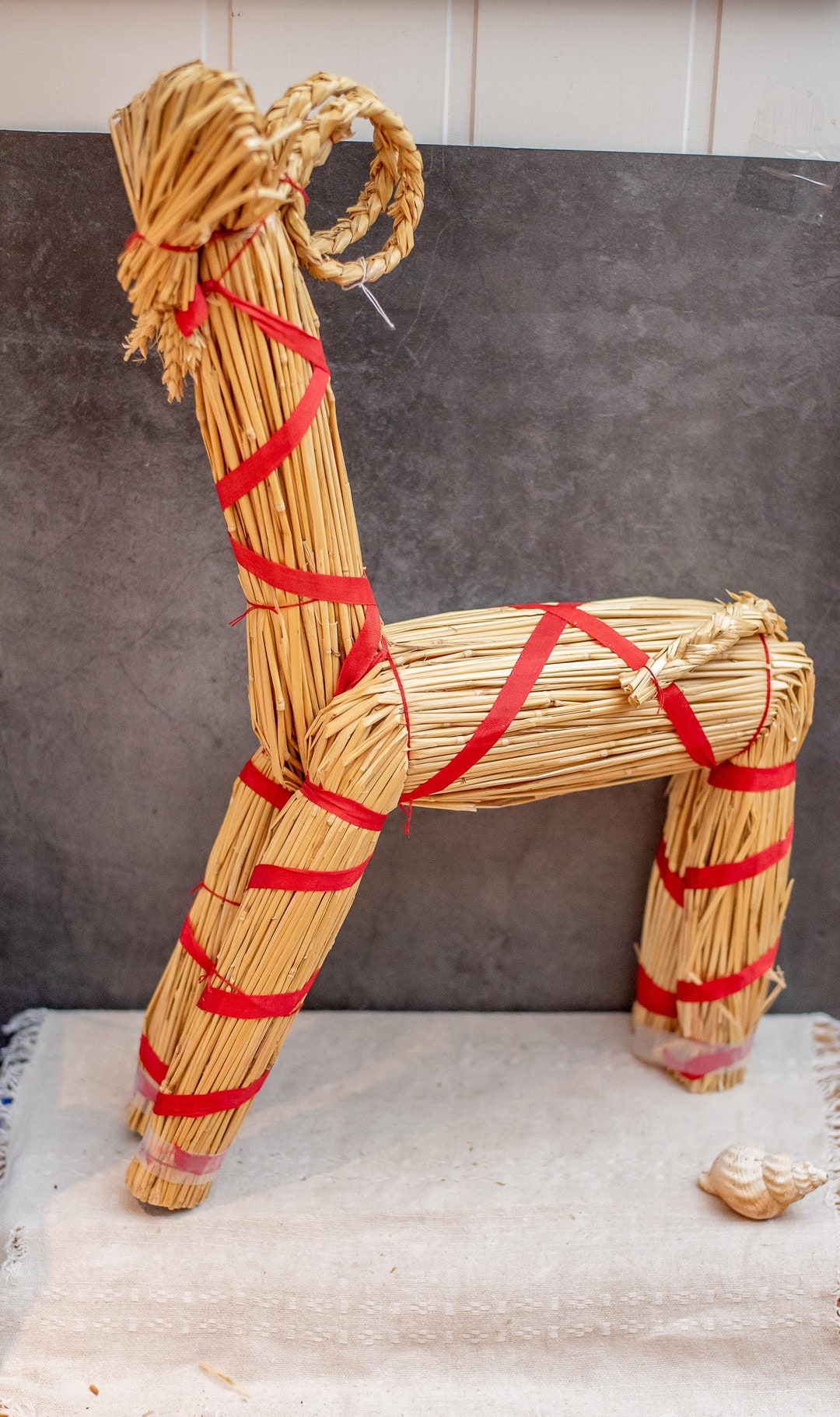 XL Vintage Straw Goat 50 Cm 20 Inch Scandinavian Swedish Julbock ...