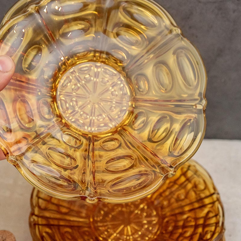 Amber Glass Plates - Etsy