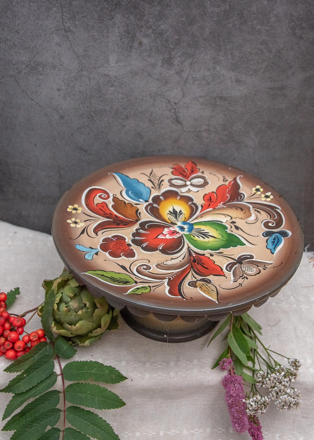 Vintage Cake Display Stand Wedding Cake Display Plate Heavy Duty Stand ...