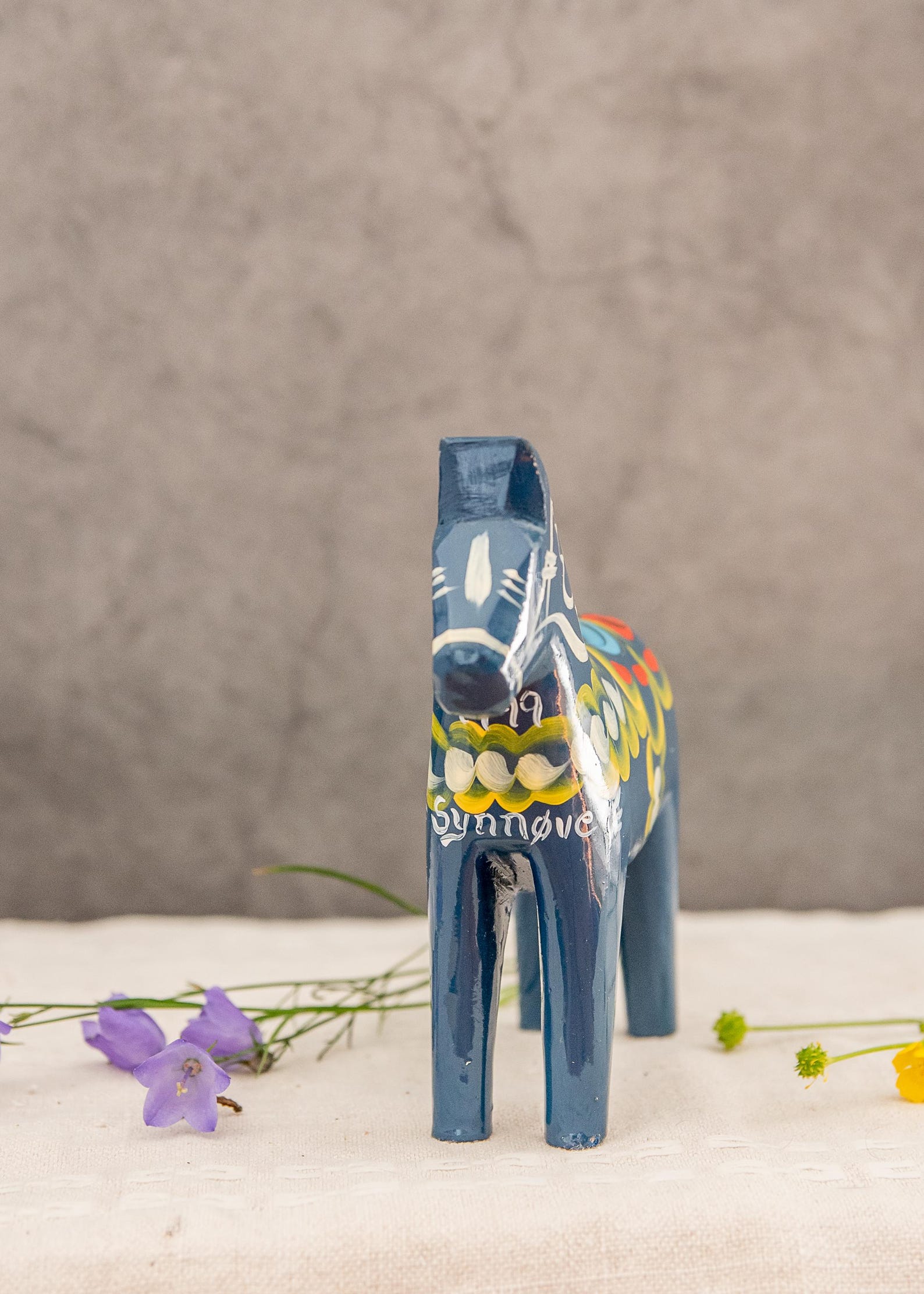 Vintage Swedish Wood Blue Dala Horse Scandinavian Folk Art Animal ...