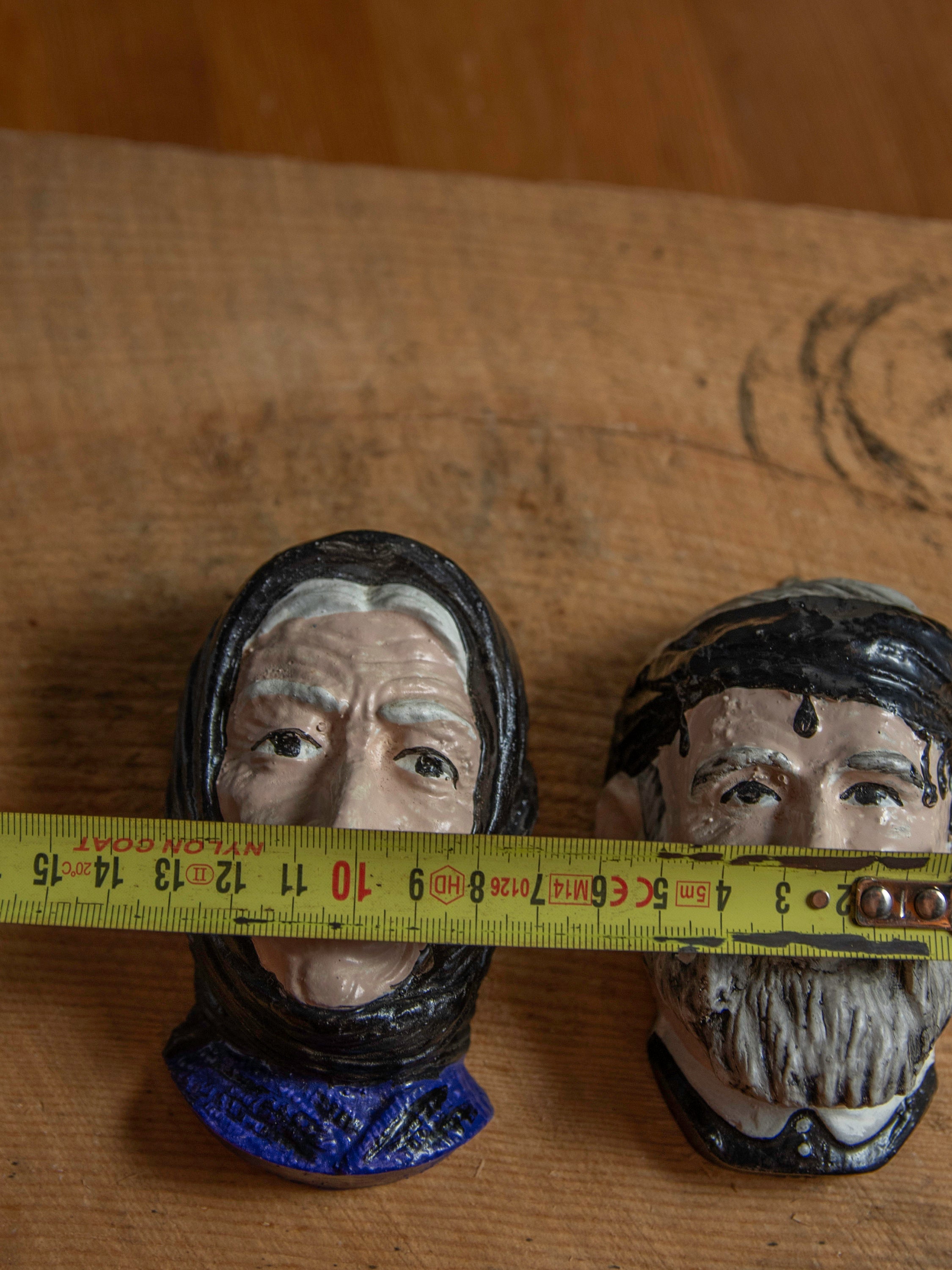 Vintage Wall Decor Plaster Chalkware Ceramic Faces Fisherman & Wife ...