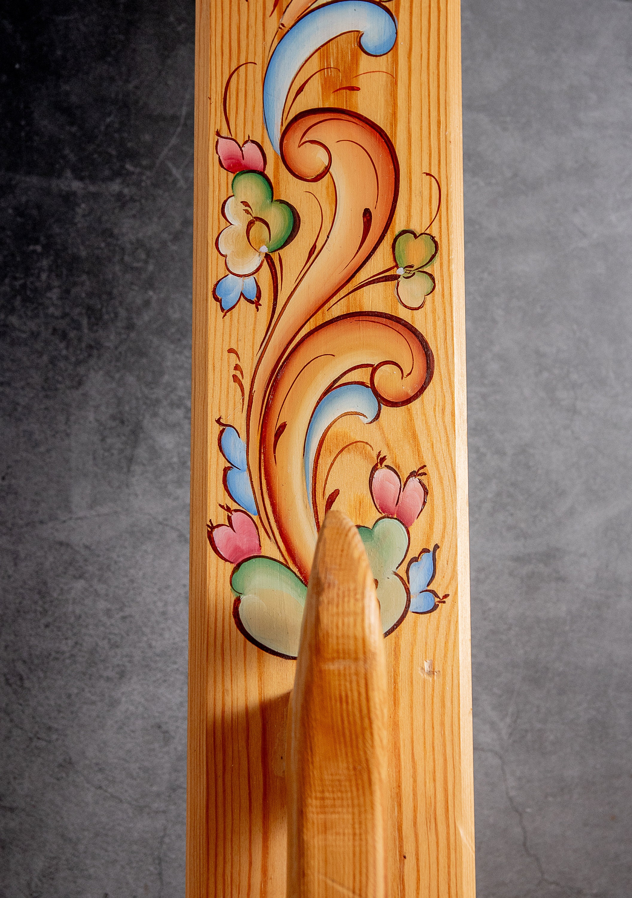 Vintage Norwegian Mangle Board Decorative Norway Rosemaling Wood Horse ...