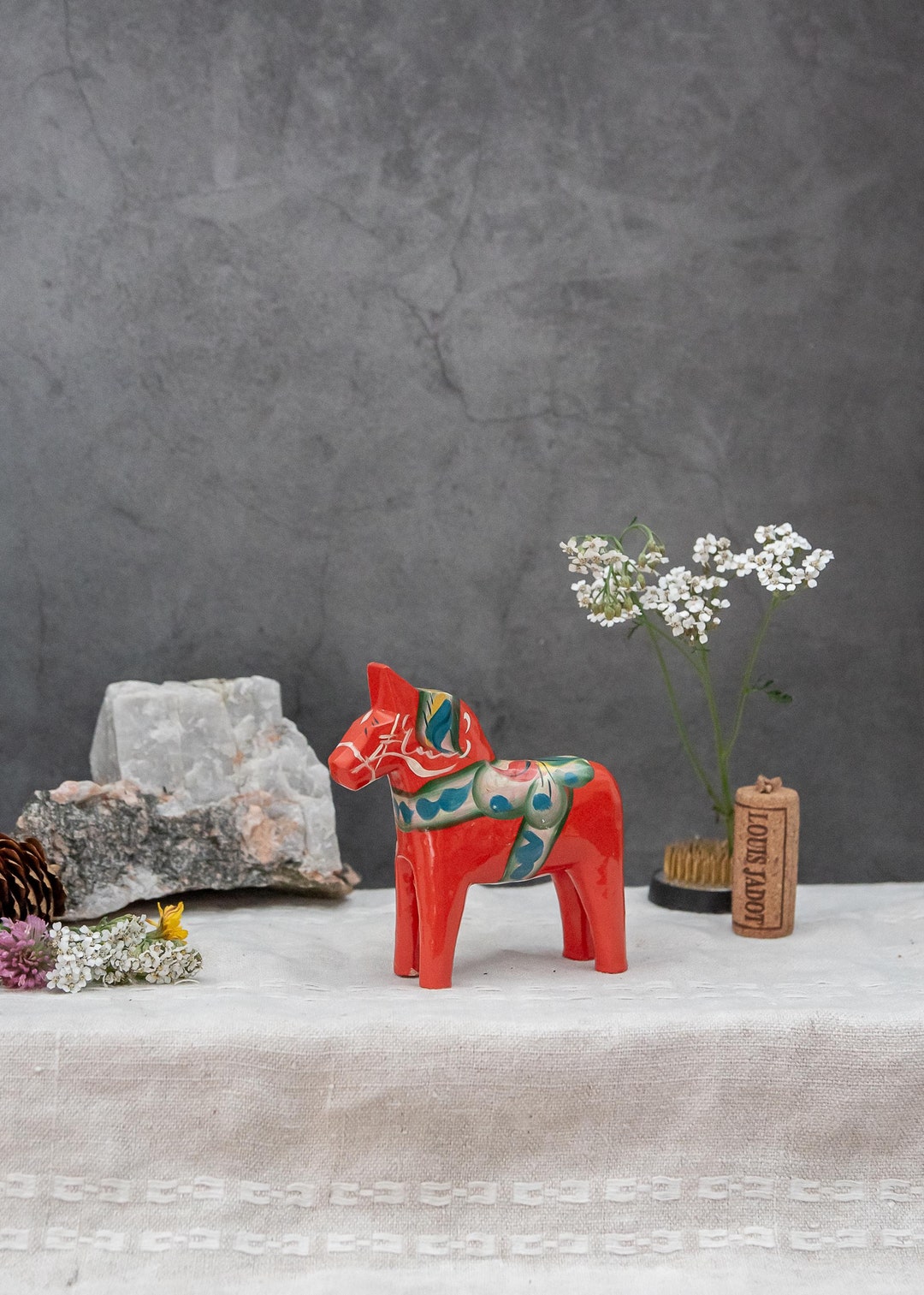 Vintage Swedish Wood Orange Dala Horse Scandinavian Folk Art Animal ...