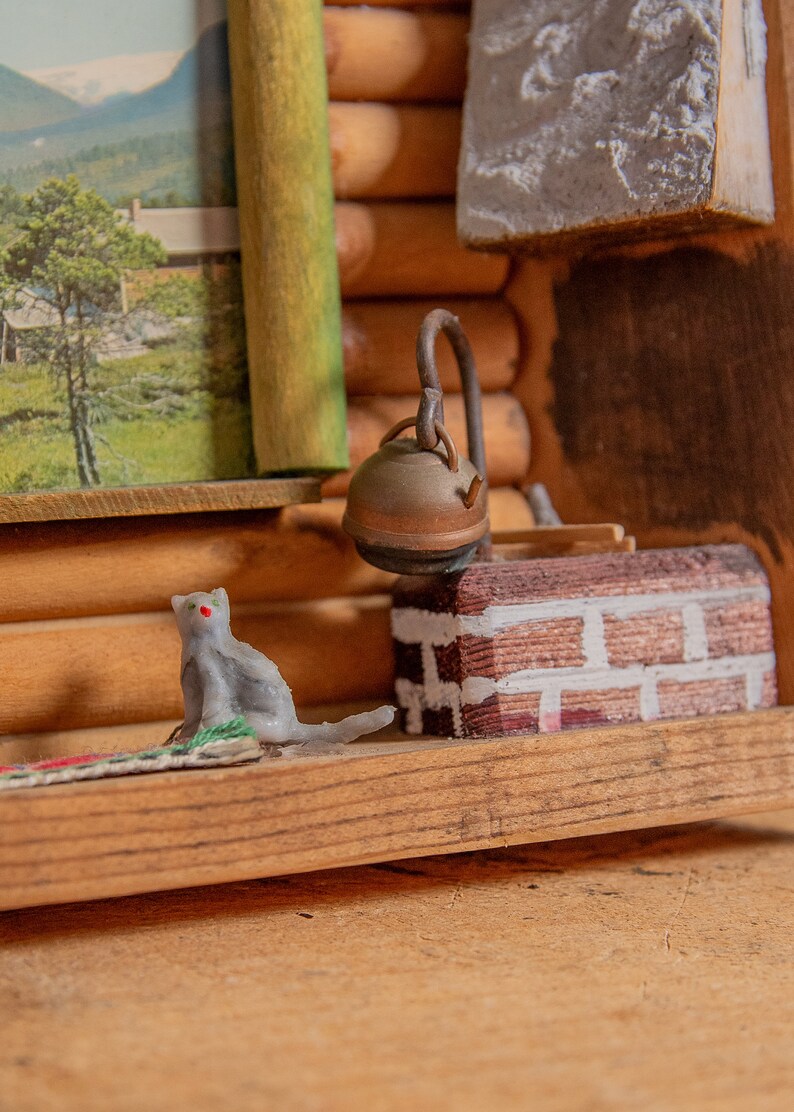 Vintage Diorama 3D Living / Dining / Kitchen Room Scene Scandinavian ...