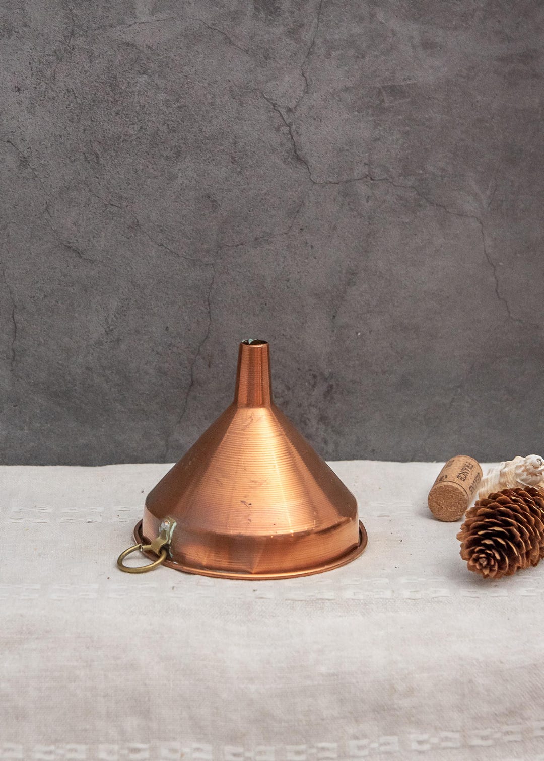 Vintage Copper Funnel Handcrafted Hammered Wine Making Utensil Vintage ...