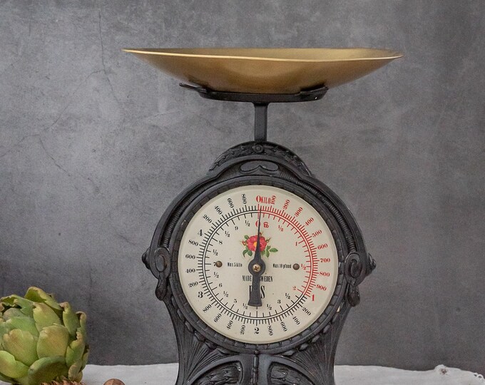 Vintage Kitchen Scales Made in Sweden EKS Black Cast Iron With Brass ...