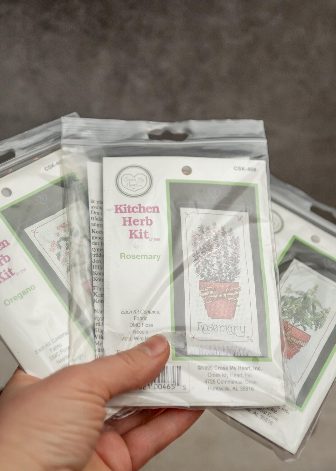 Herb Cross Stitch Kit Set: Rosemary, Oregano, Basil Patterns - Etsy
