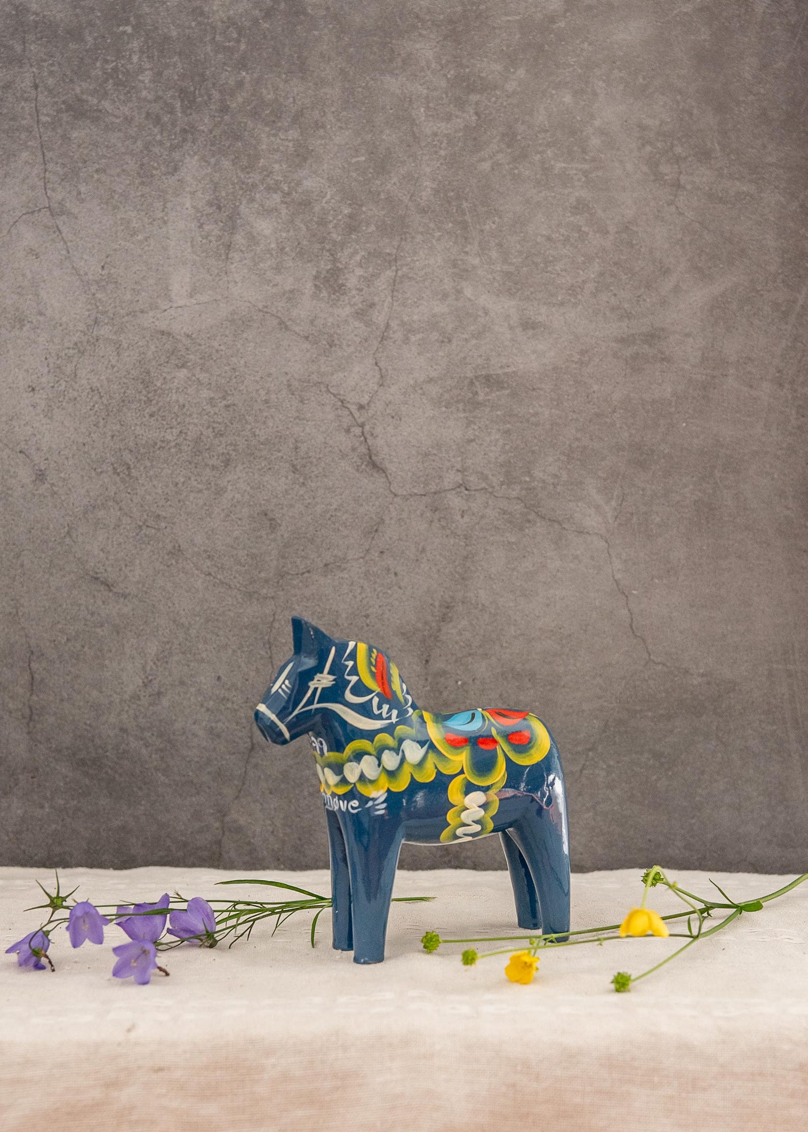 Vintage Swedish Wood Blue Dala Horse Scandinavian Folk Art Animal ...