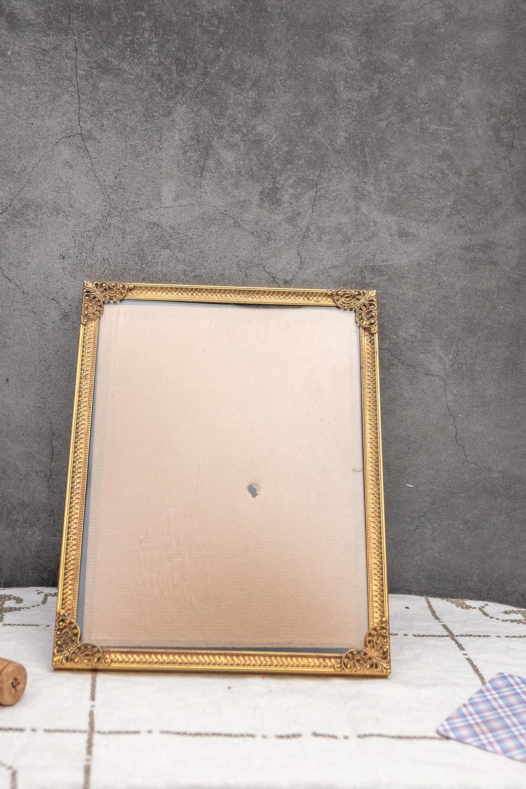 Vintage Brass Frame Jyden Danish Mid Century Memories Table Wall Decor ...
