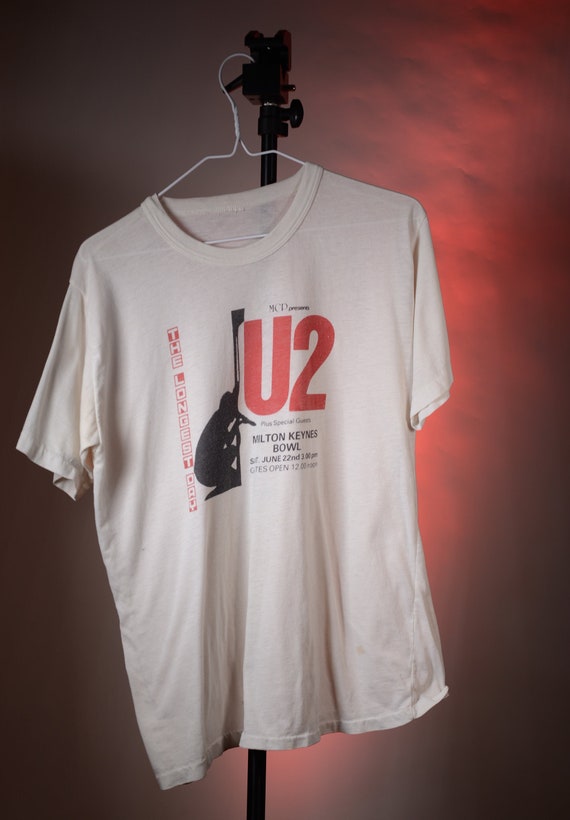 Rare 1985 U2 Concert Milton Keynes Concert T-shirt UK… - Gem