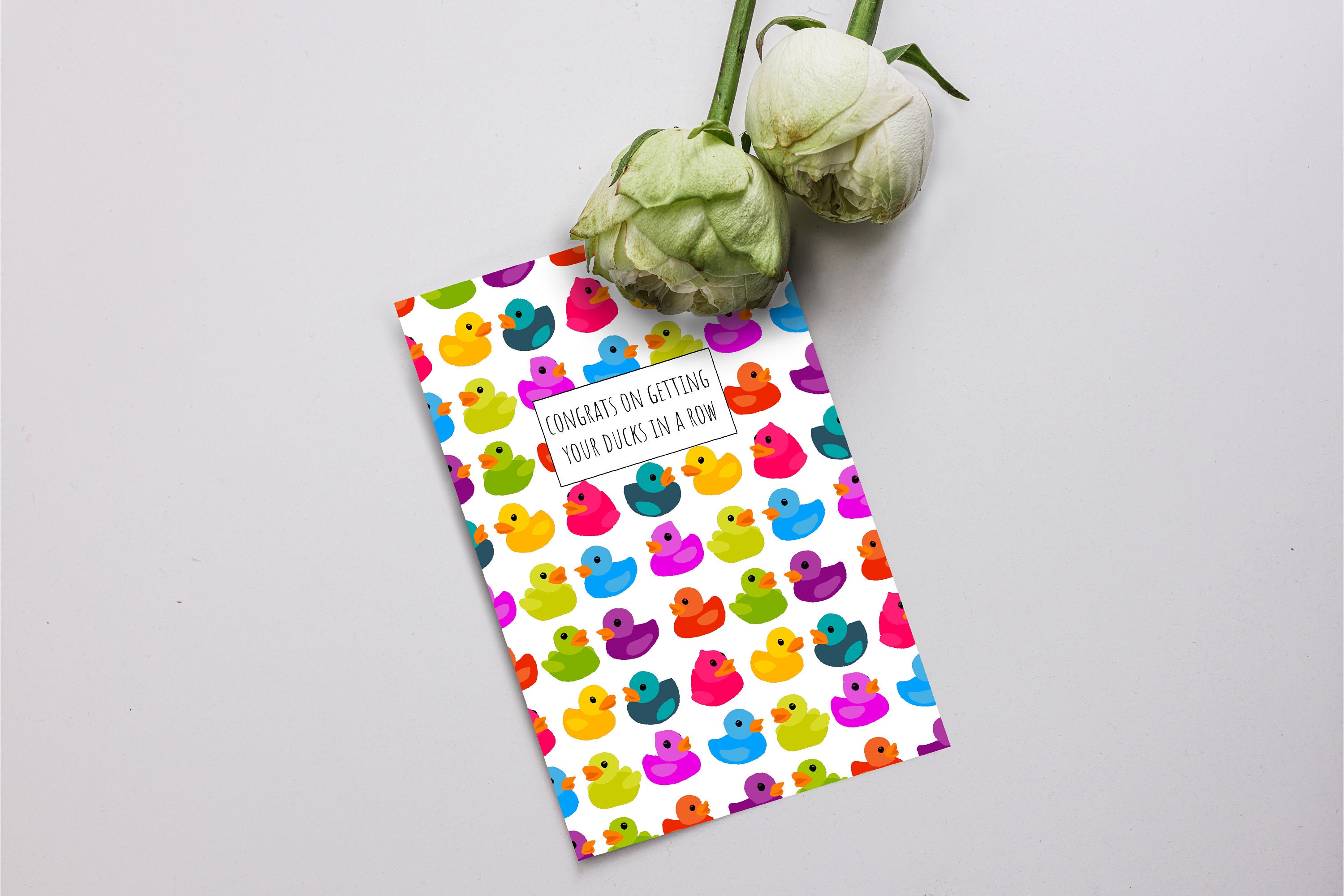 Congratulations | Cute Colorful Ducks Greeting Card | Digital Download ...