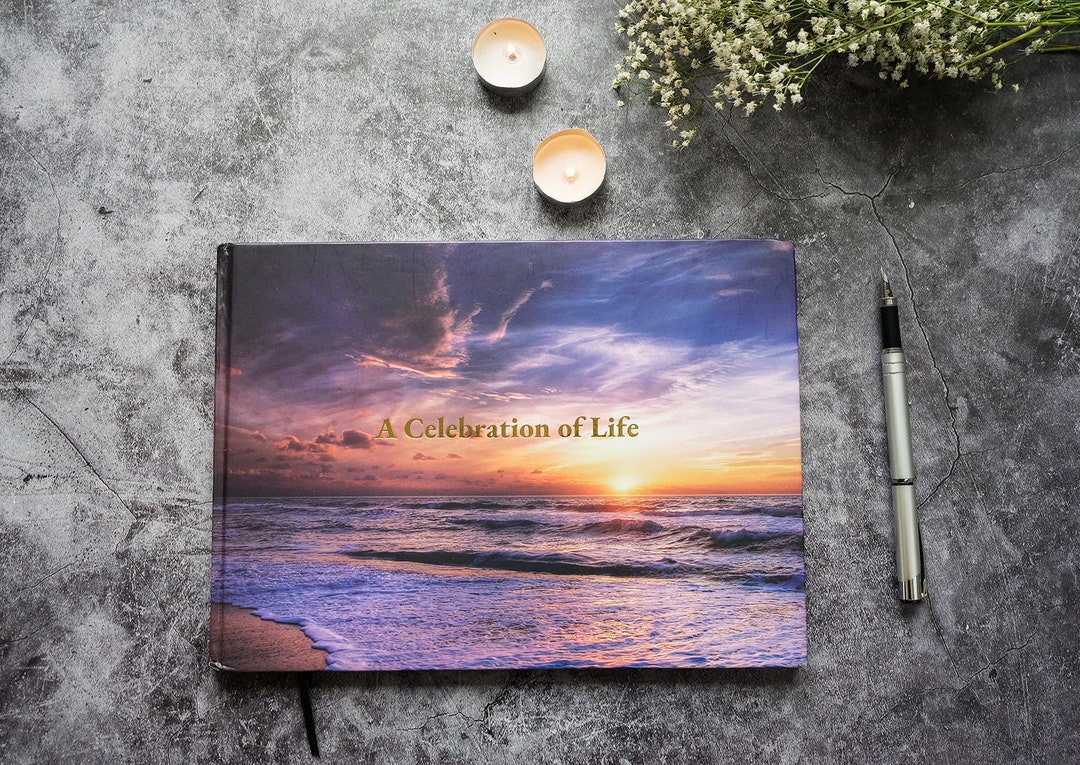 LIFETOO Funeral Celebration of Life Hardcover Guest Book - Etsy