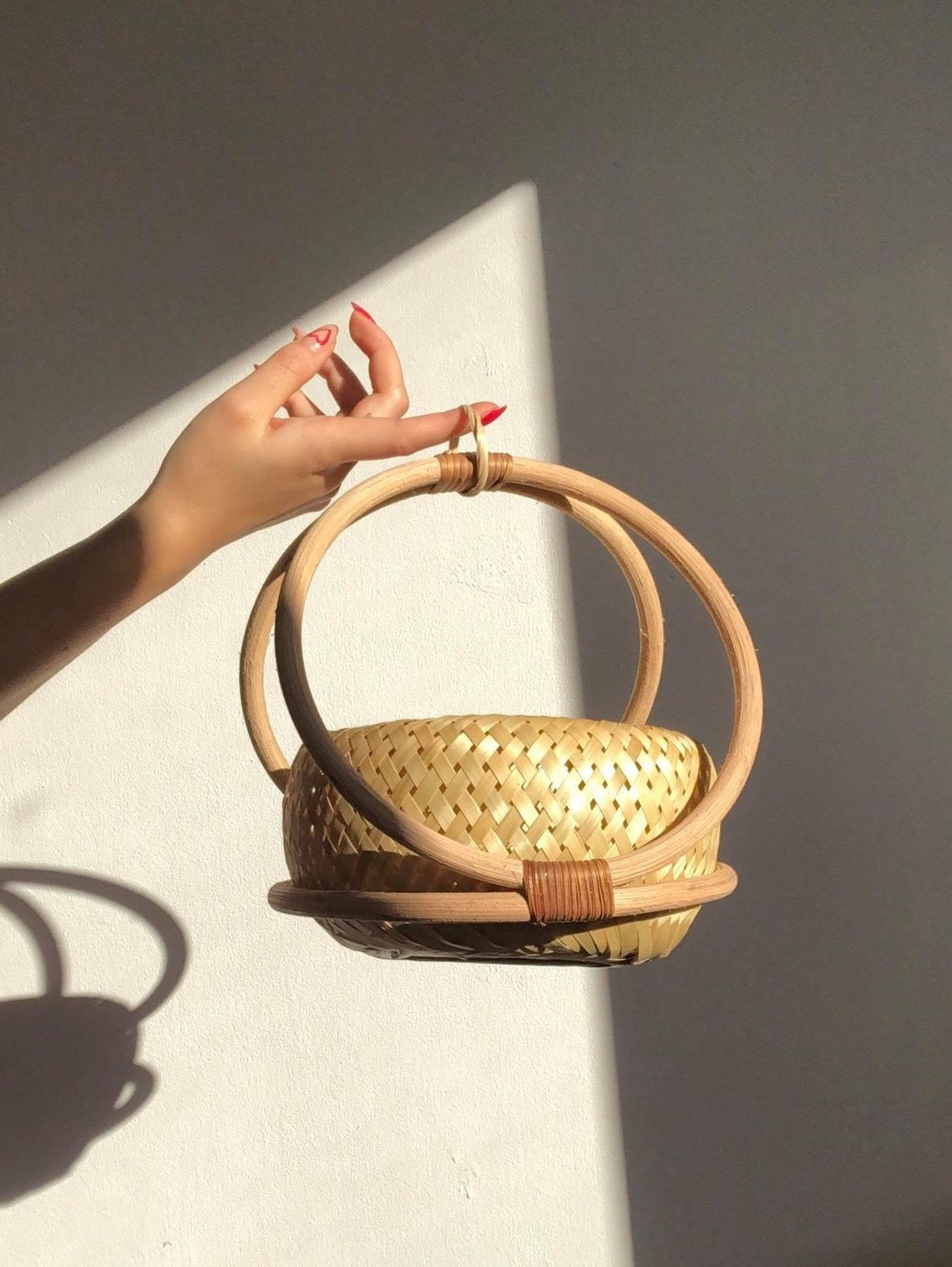 Rattan Hanging Indoor Planter Plant Hanger Handmade | Etsy