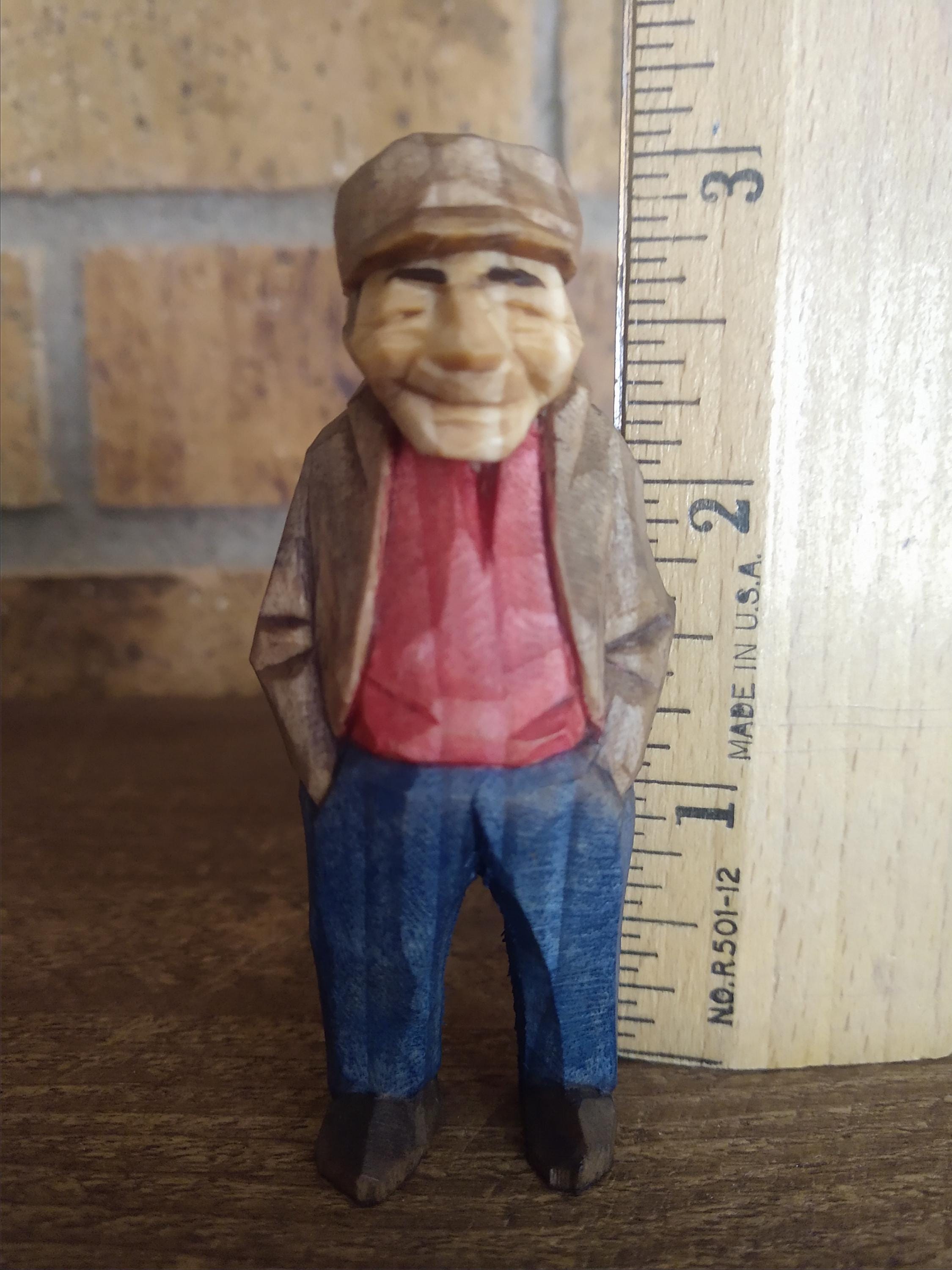 Hand Carved Wood Folk Art Figurine - Etsy