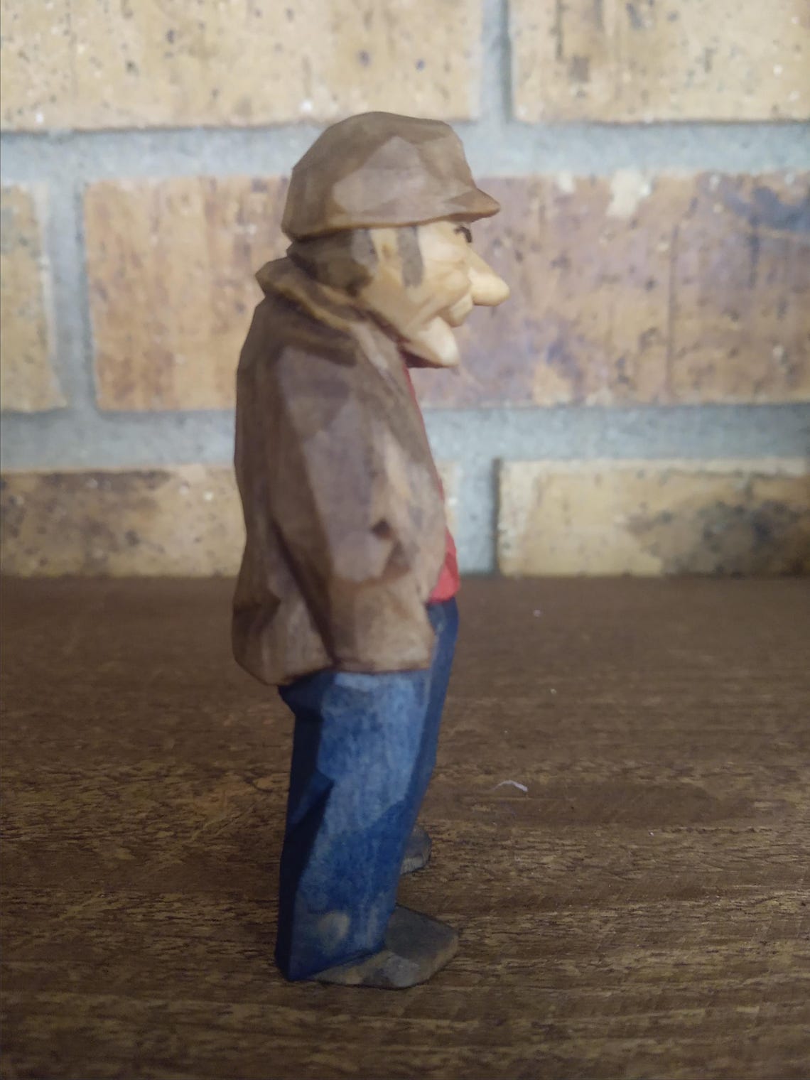 Hand Carved Wood Folk Art Figurine - Etsy