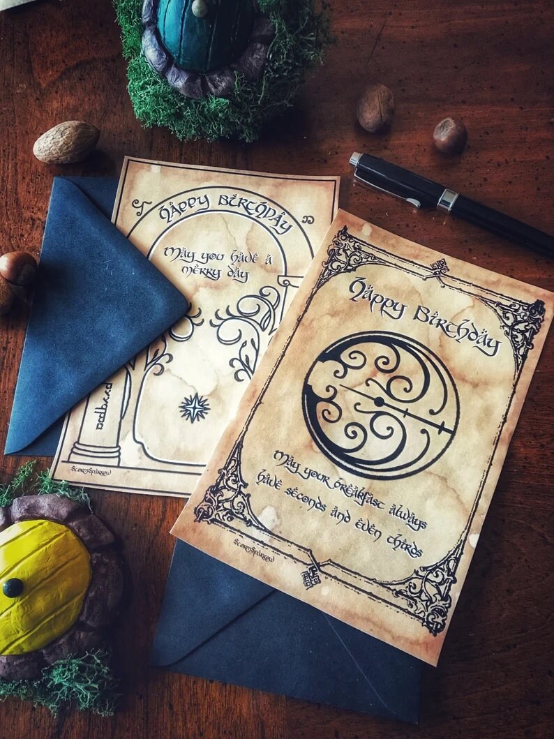 Hobbit Birthday Card printable - Etsy Australia