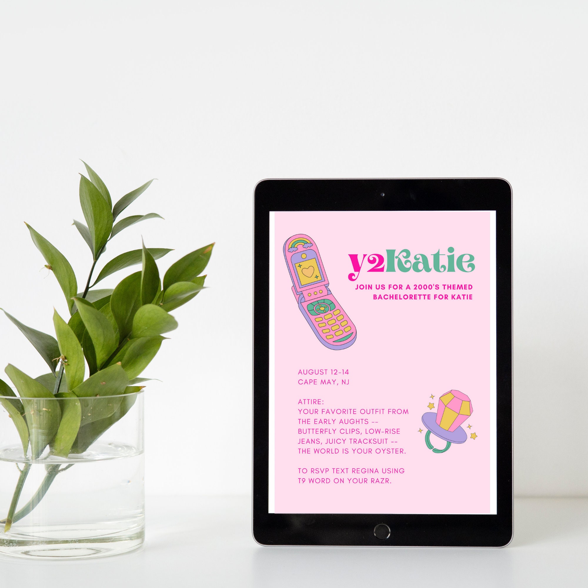 Y2K Party Invitation Template - Etsy